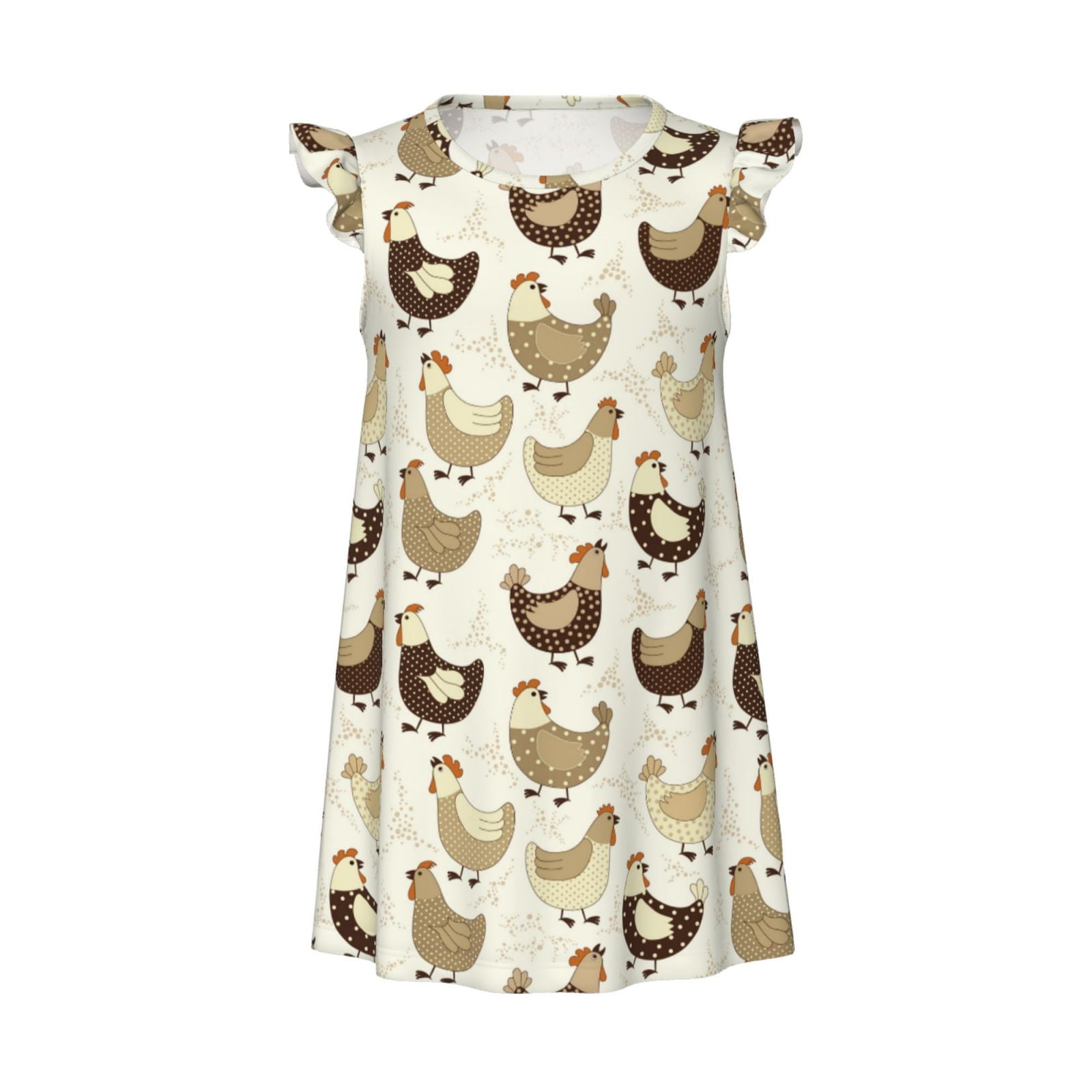 Easygdp Funny Chicken Girls Pajamas Dress, Princess Nightgown for Girls ...