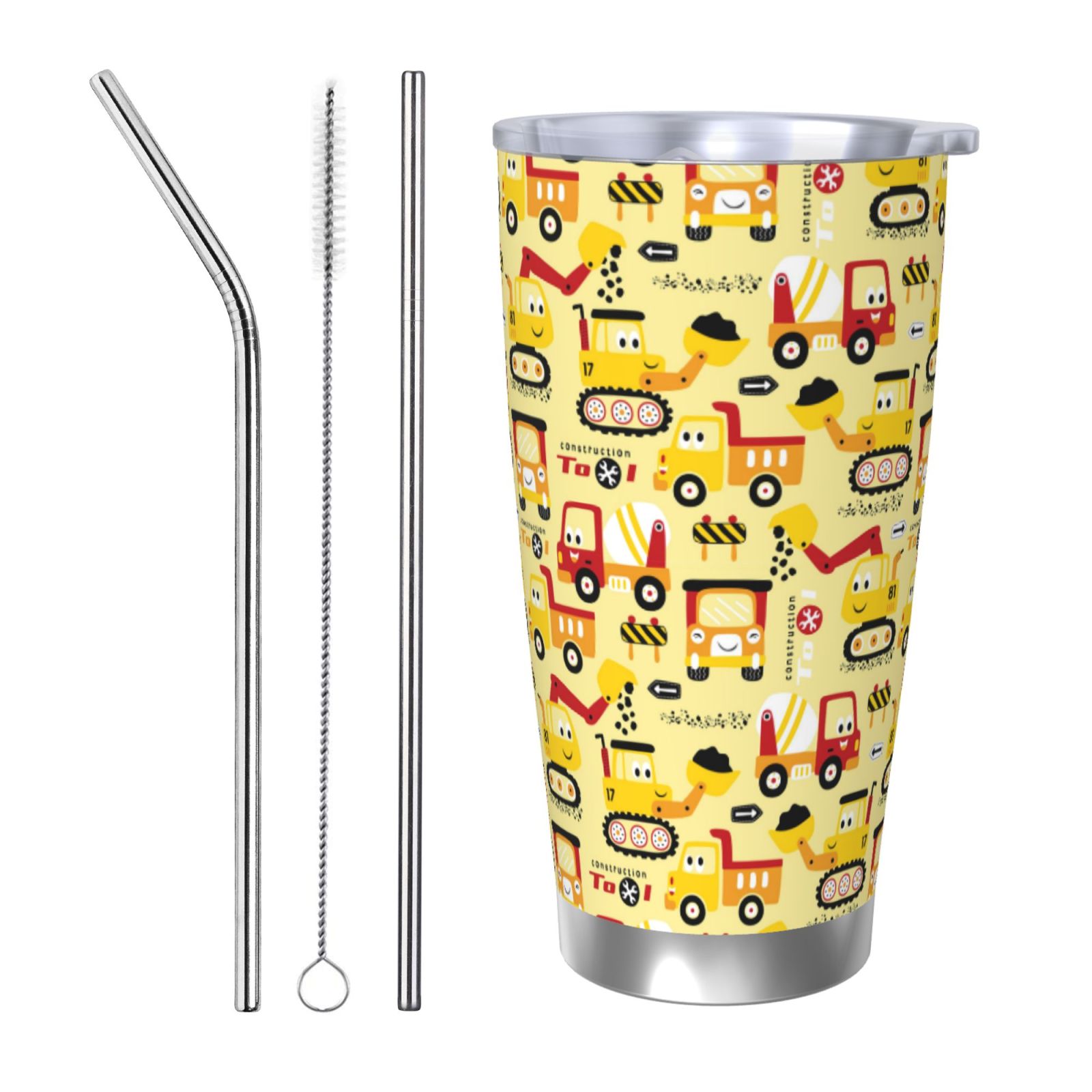 Easygdp Funny Construction Vehicles 20oz Stainless Steel Vacuum ...