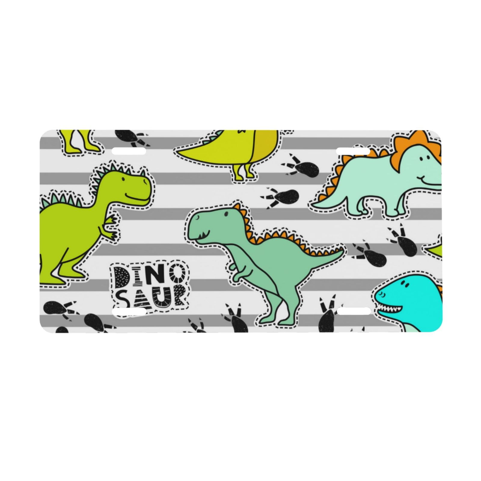 Easygdp Funny Dinosaurs on Stripes License Plate Car Front License ...