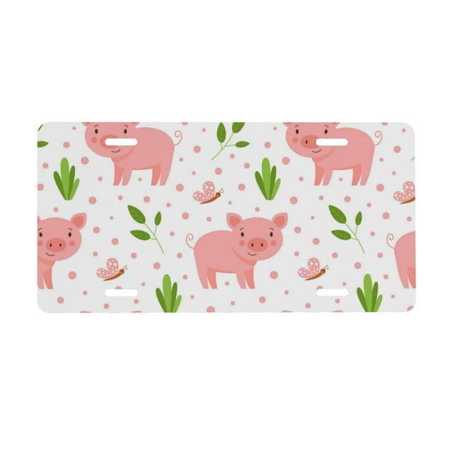 Easygdp Funny Little Pigs License Plate Car Front License Plate Car Decoration Car Accessories ...