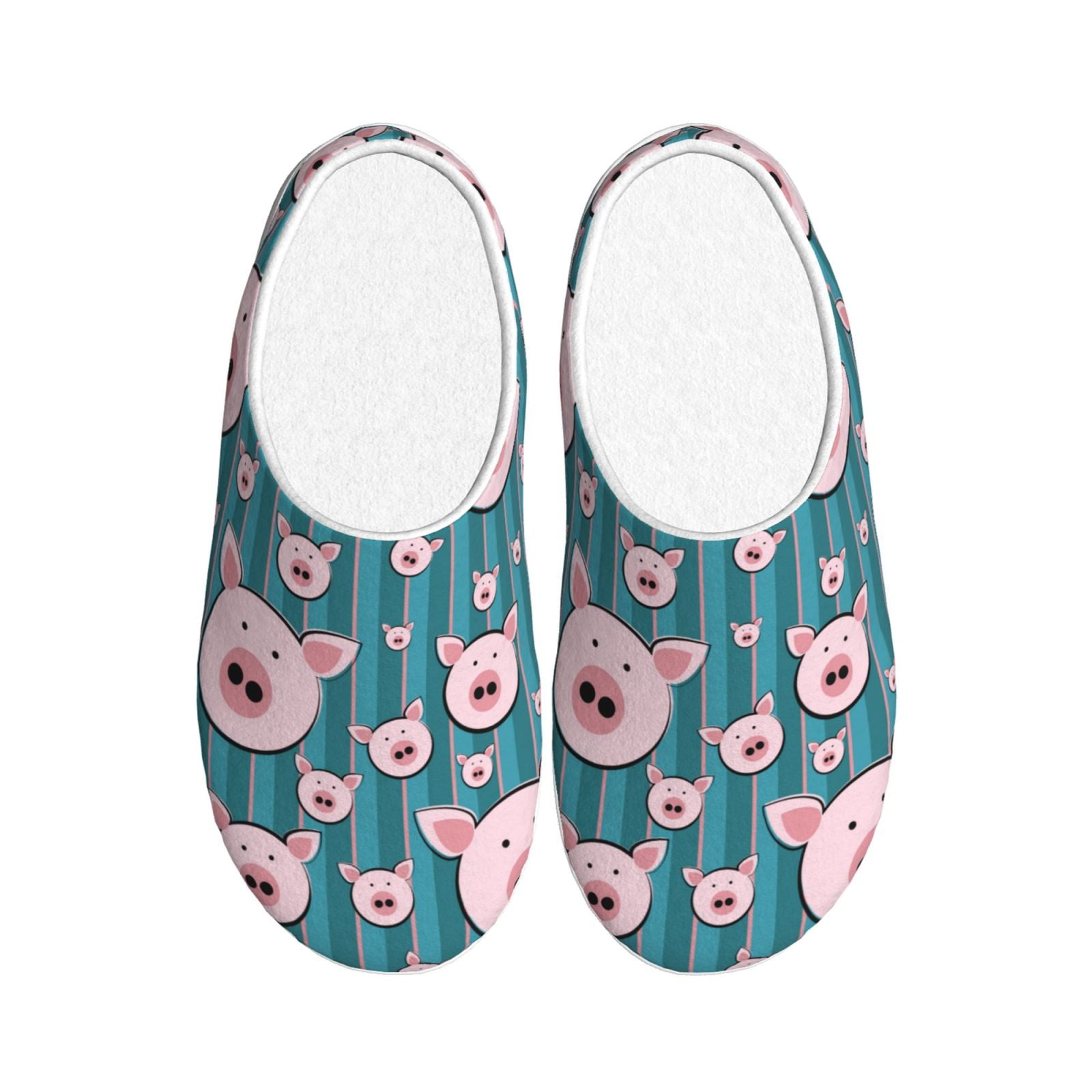 Easygdp Funny Pig Faces Slippers for Women Mens Winter Warm Home ...