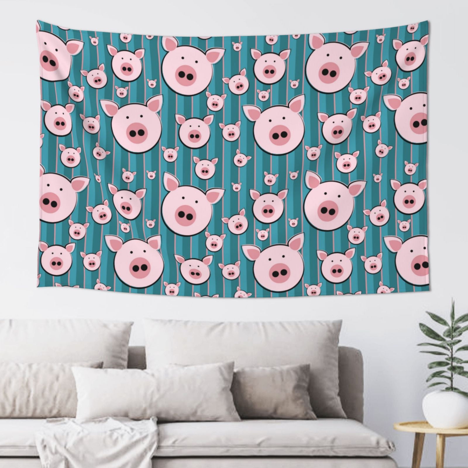 Easygdp Funny Pig Faces Tapestry Wall Hanging, Wall Tapestries for ...