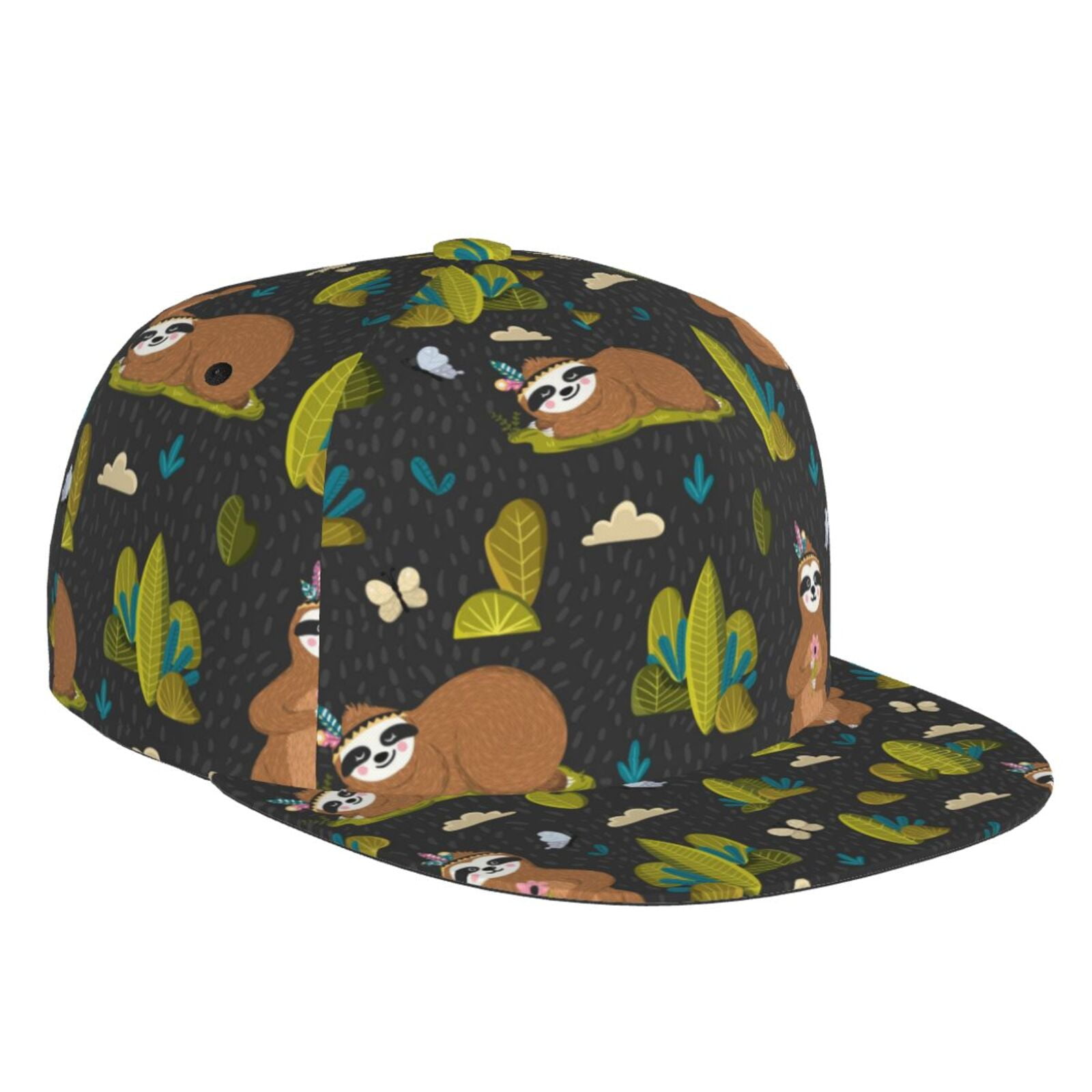 Easygdp Funny Sloths In The Forest Baseball Cap with Adjustable Flat ...