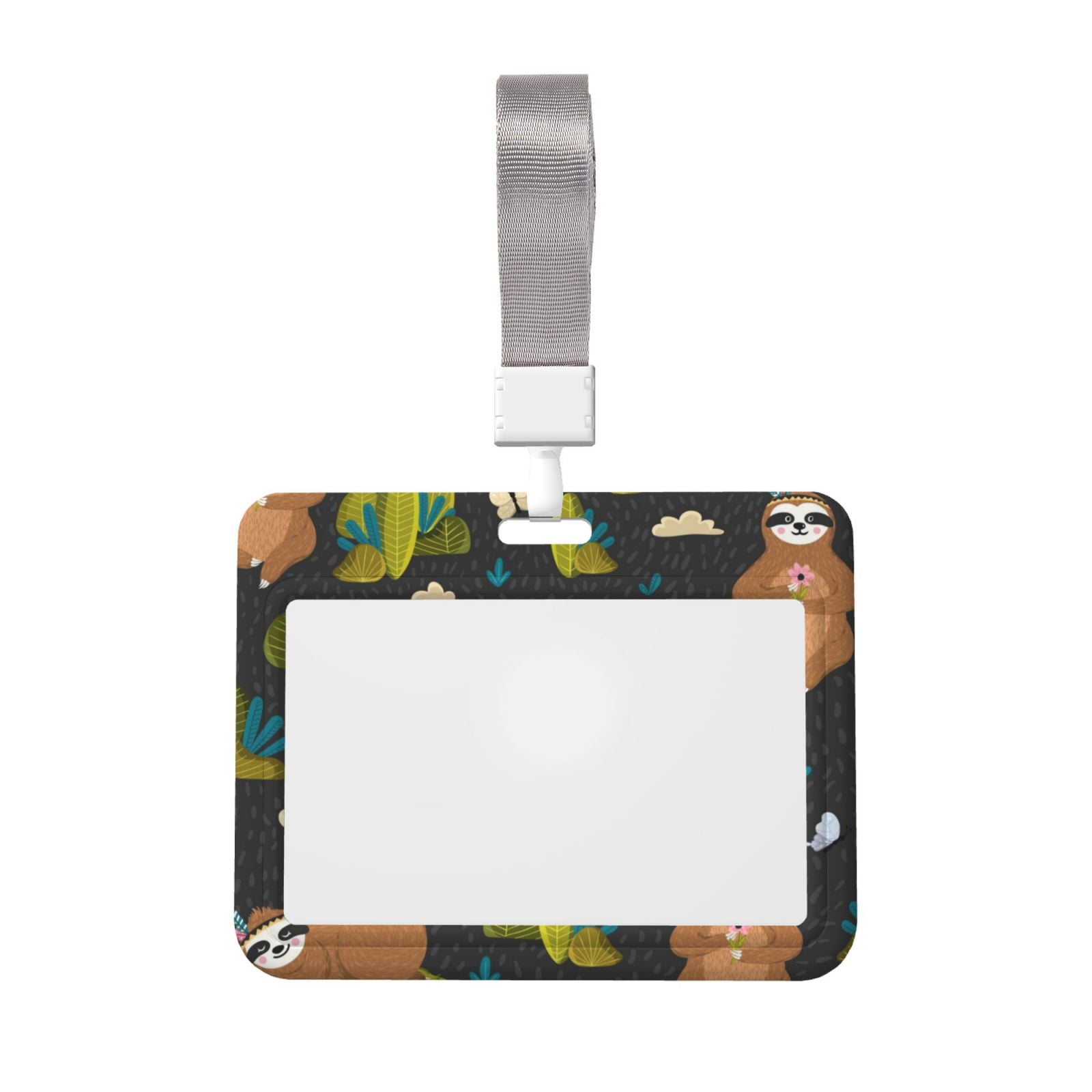 Easygdp Funny Sloths In The Forest Card Badge Holder Work Badge Sleeve ...
