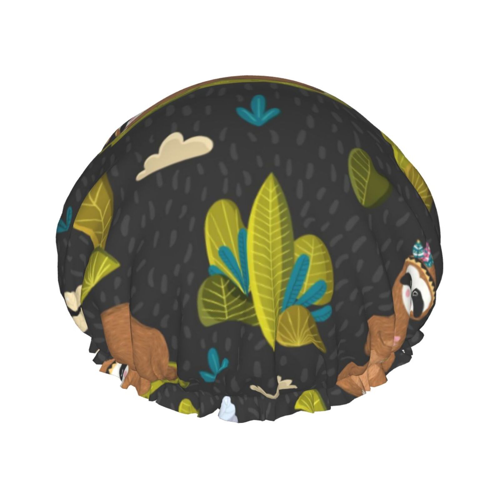 Easygdp Funny Sloths In The Forest Shower Caps for Women, Double ...