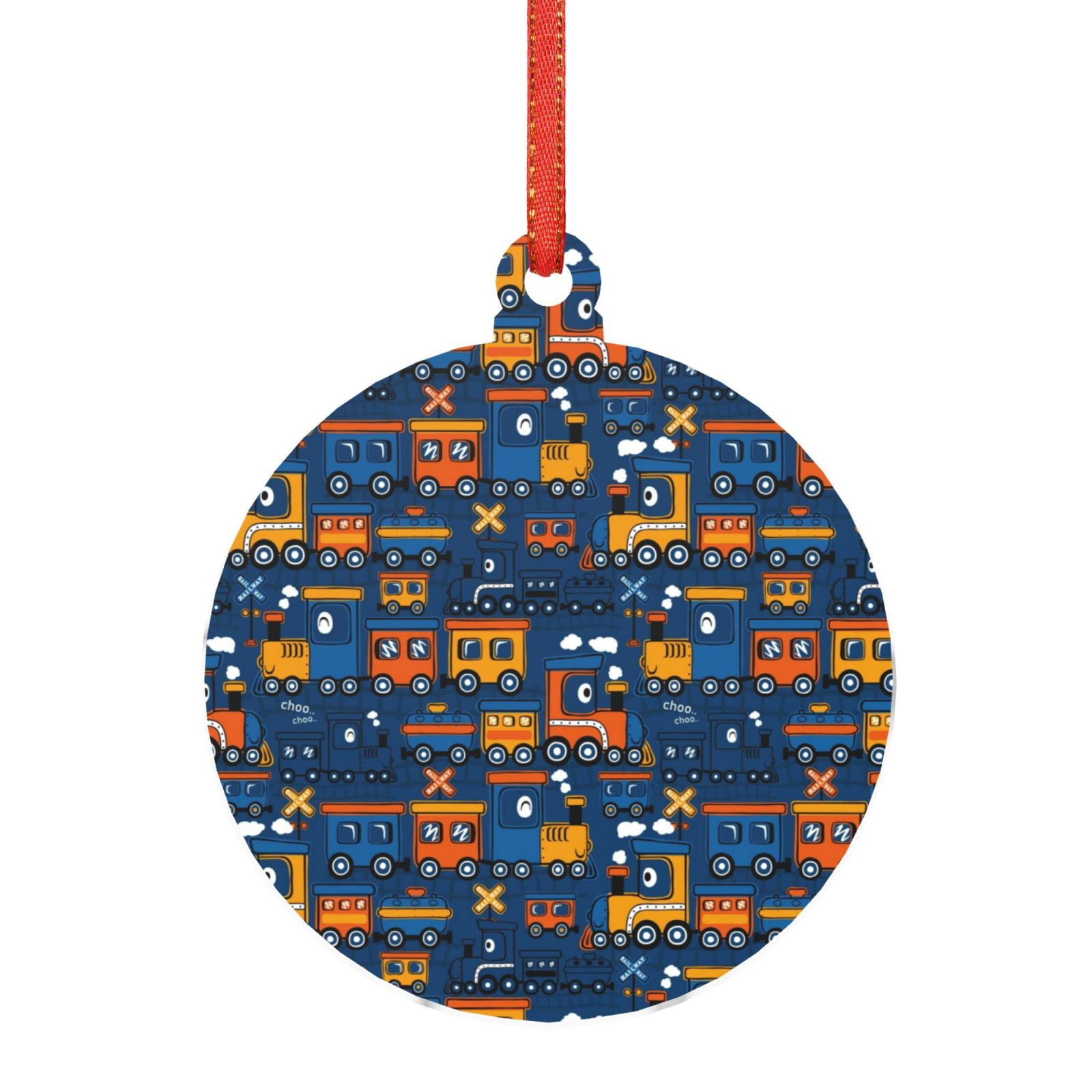 Easygdp Funny Steam Train Christmas Ornament Acrylic Christmas Tree ...