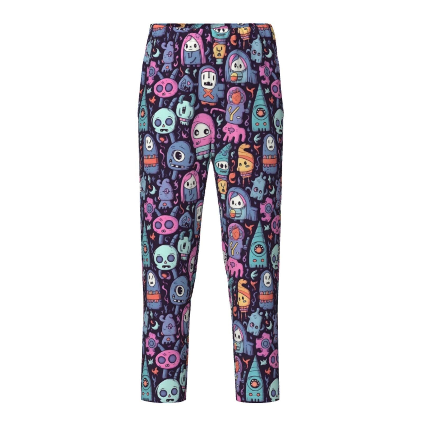 Easygdp Funny colorful skull ghost Boys Girls Pajama Pants Long Sleep ...