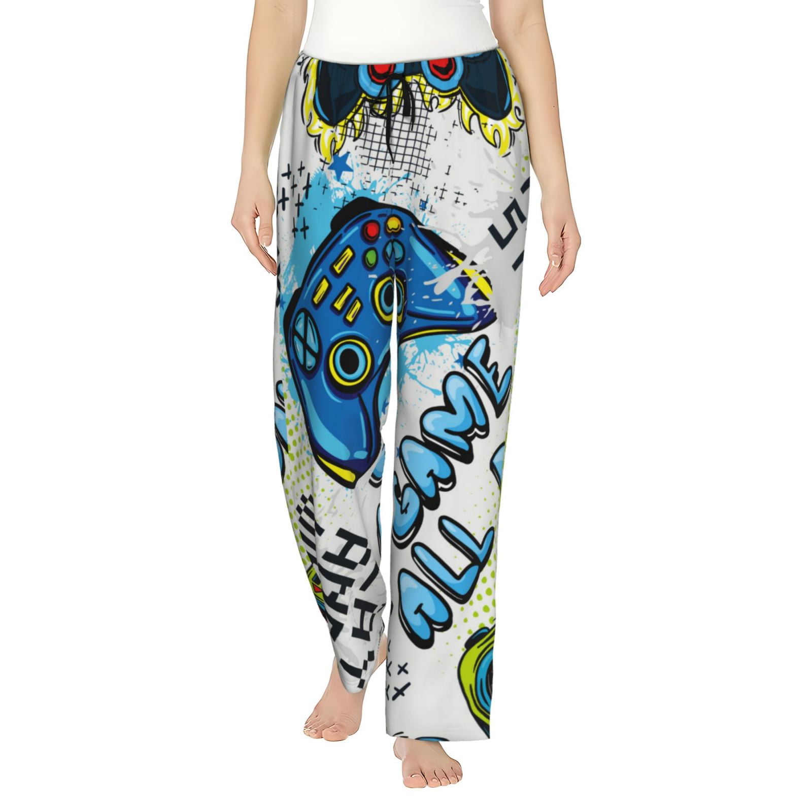 Easygdp Game All Day Women's Drawstring Pajama Pants | Lounge Joggers ...