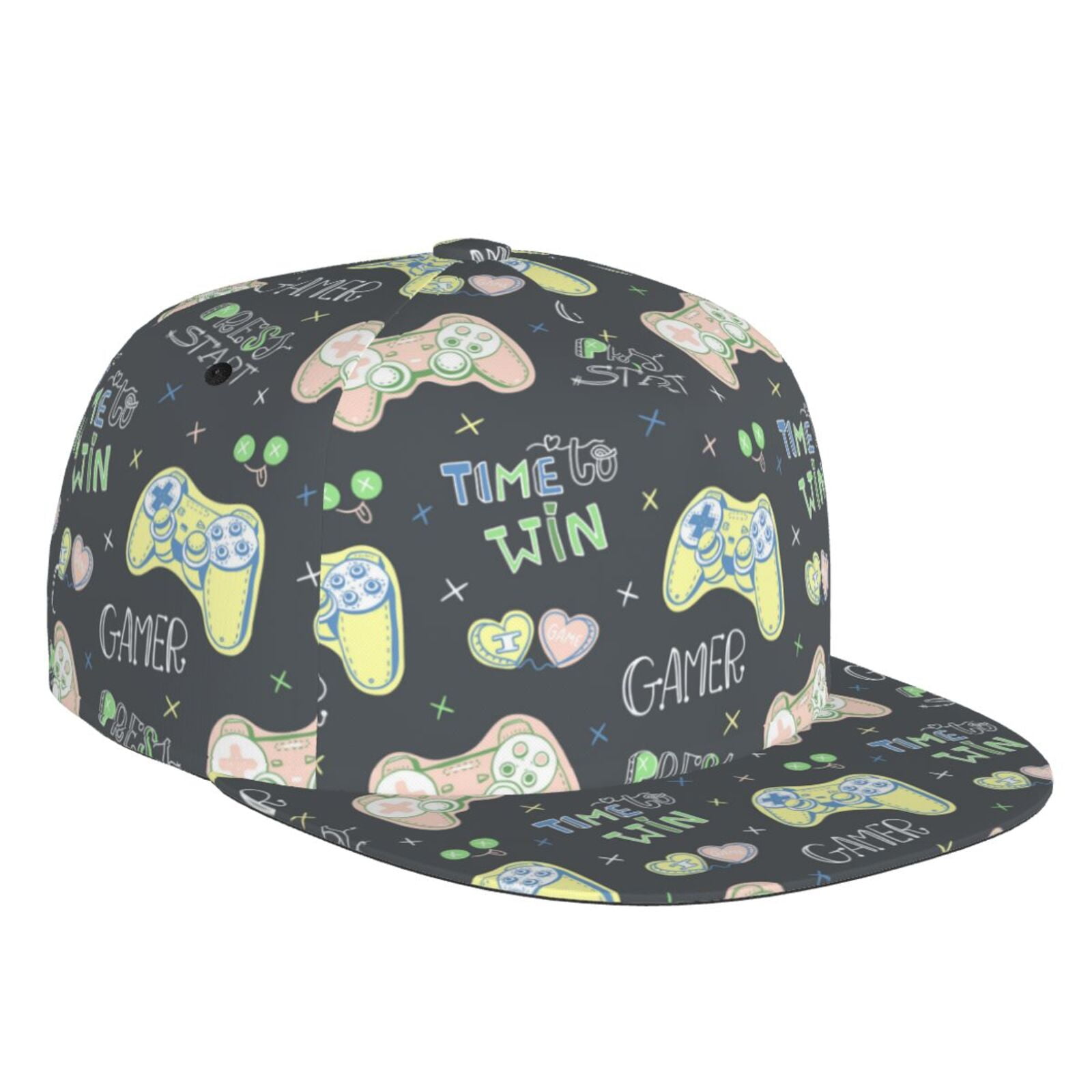 Easygdp Gamers Baseball Cap with Adjustable Flat Suitable for Head ...