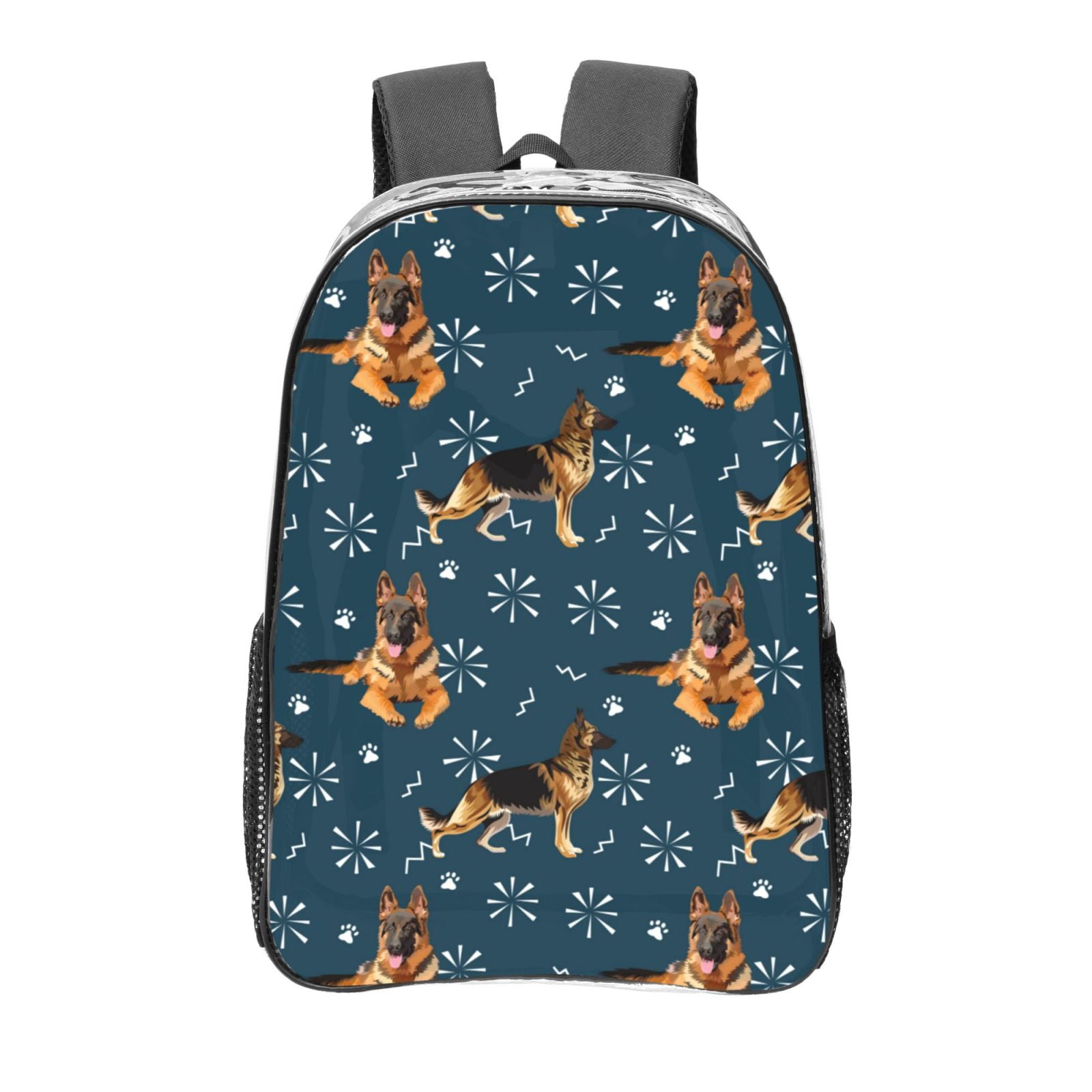 Easygdp German Shepherd Dog Clear Backpack, Transparent Bookbag for ...