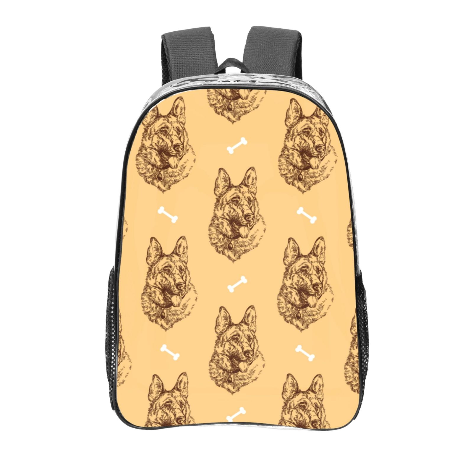 Easygdp German Shepherd Dog Clear Backpack, Transparent Bookbag for ...