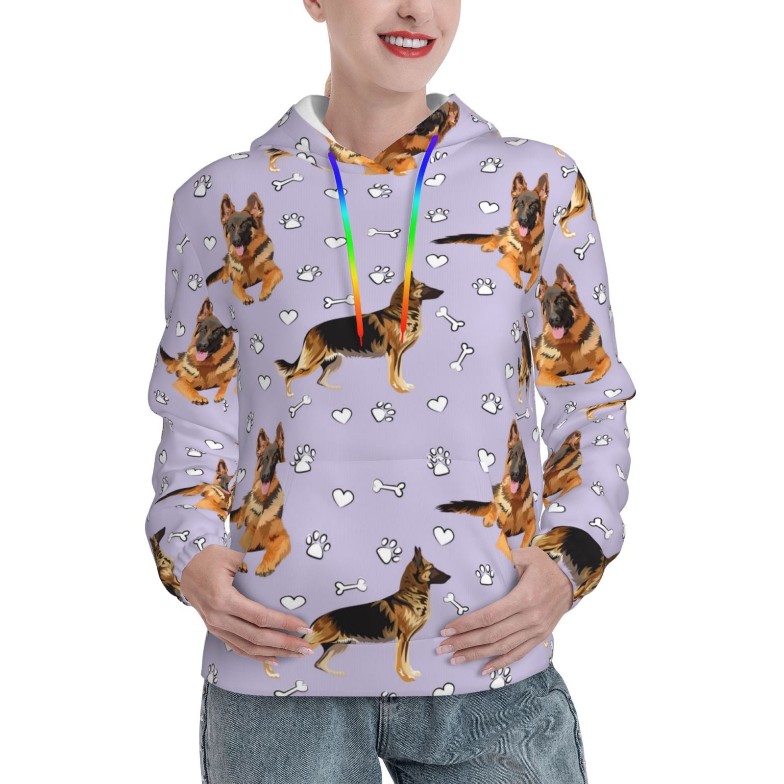 Easygdp German Shepherd Dog Womens Casual Hoodies Sweatshirts Long Sleeve Pullover Fall Pullover ...