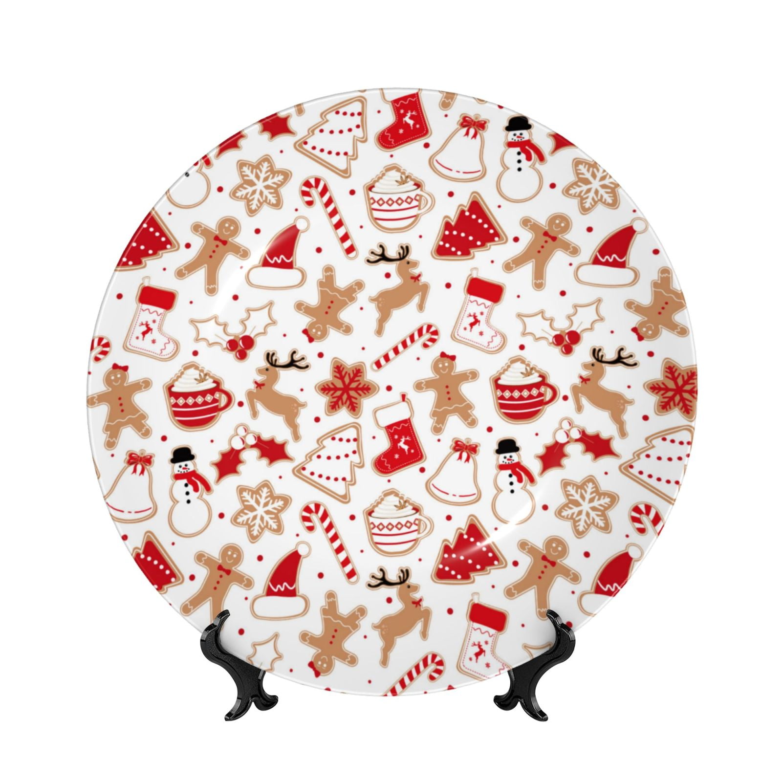 Easygdp Gingerbread Holiday Sweets Bone China Decorative Plate Ceramic ...