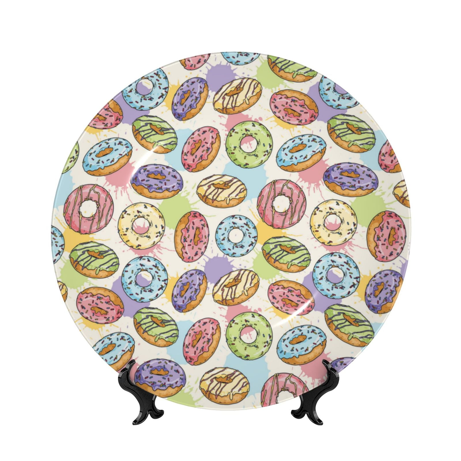 Easygdp Glazed Donuts Bone China Decorative Plate Ceramic Dinner Plates ...