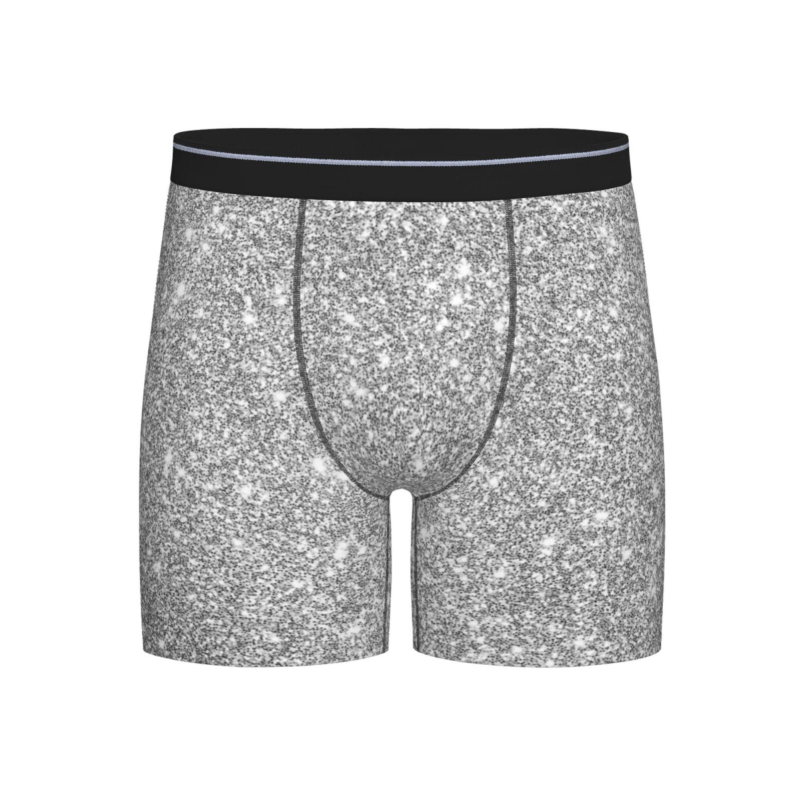 Easygdp GlitterSilver Men's Boxer Briefs Men’s Underwear Boxer Briefs ...