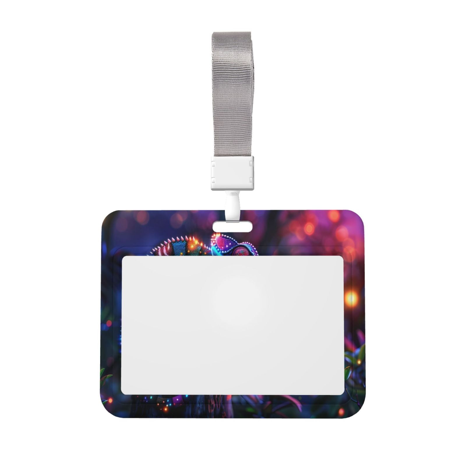 Easygdp Glowing Chameleon Fantasy Art Card Badge Holder Work Badge ...