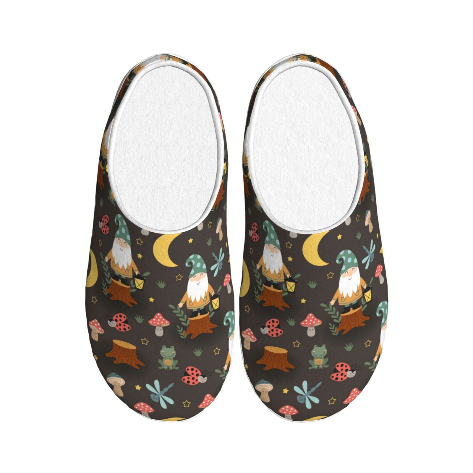 Easygdp Gnome Insect Frog Slippers for Women Mens Winter Warm Home ...