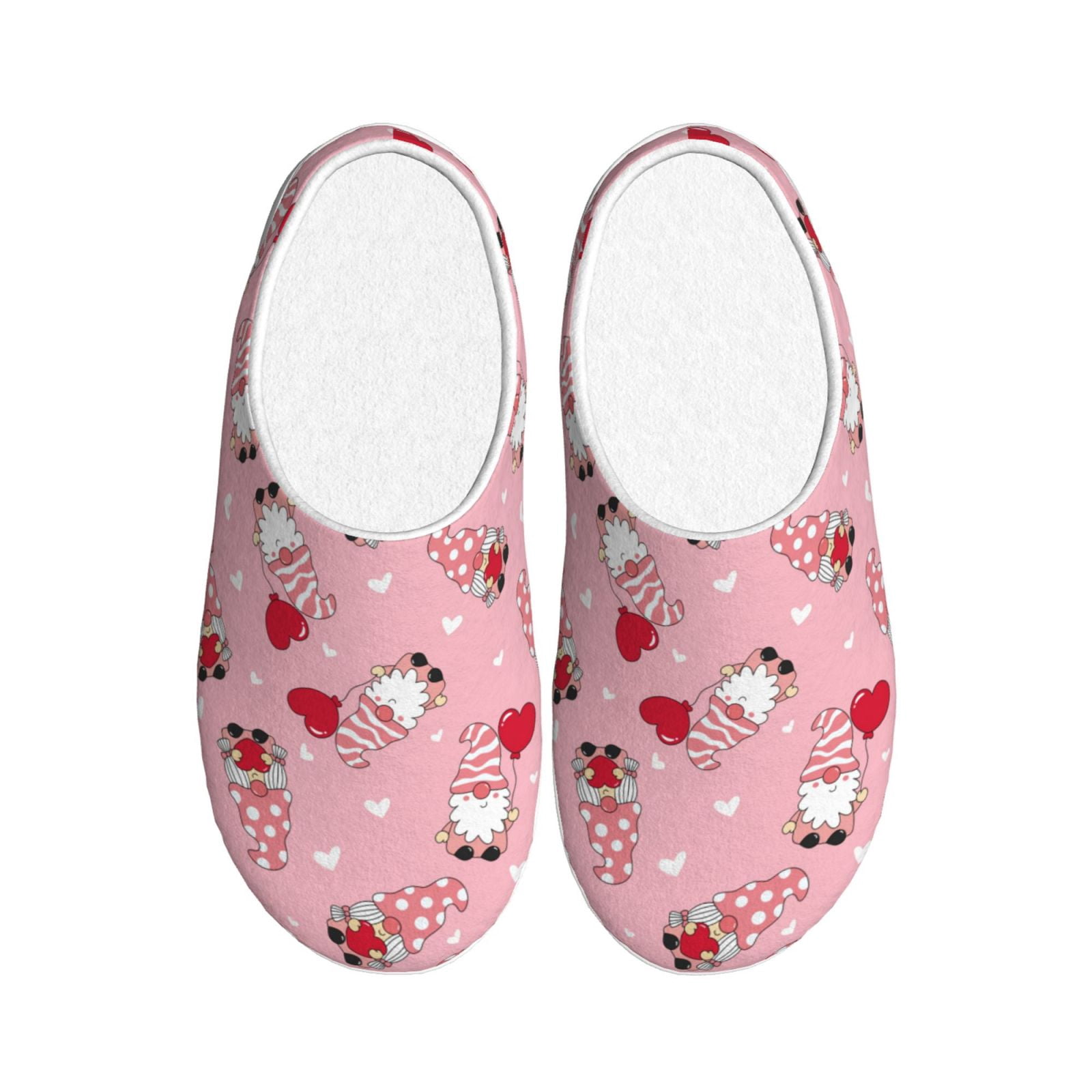 Easygdp Gnome With Heart Slippers for Women Mens Winter Warm Home ...