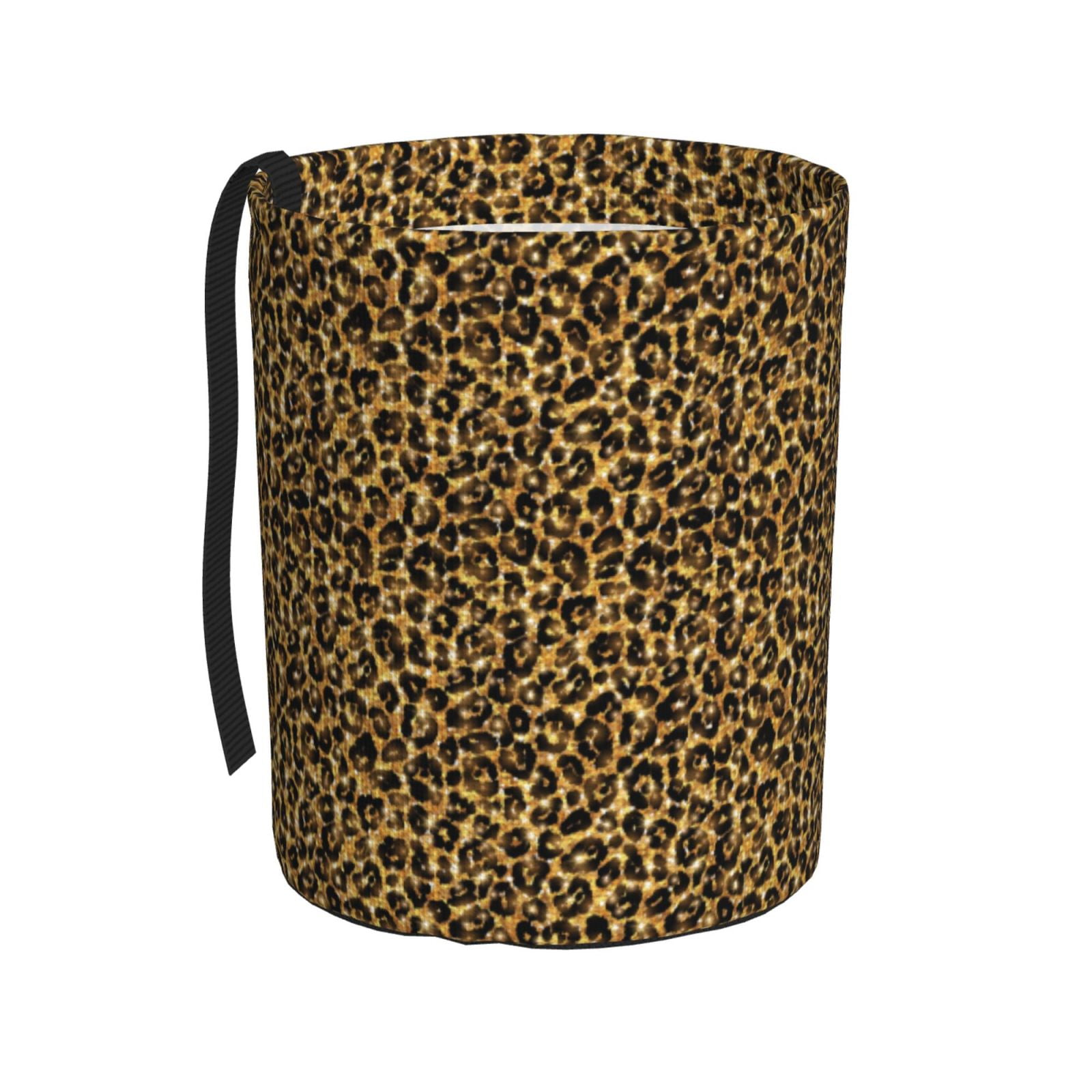 Easygdp Gold Glitter Leopard Car Trash Can Garbage Car Accessories ...