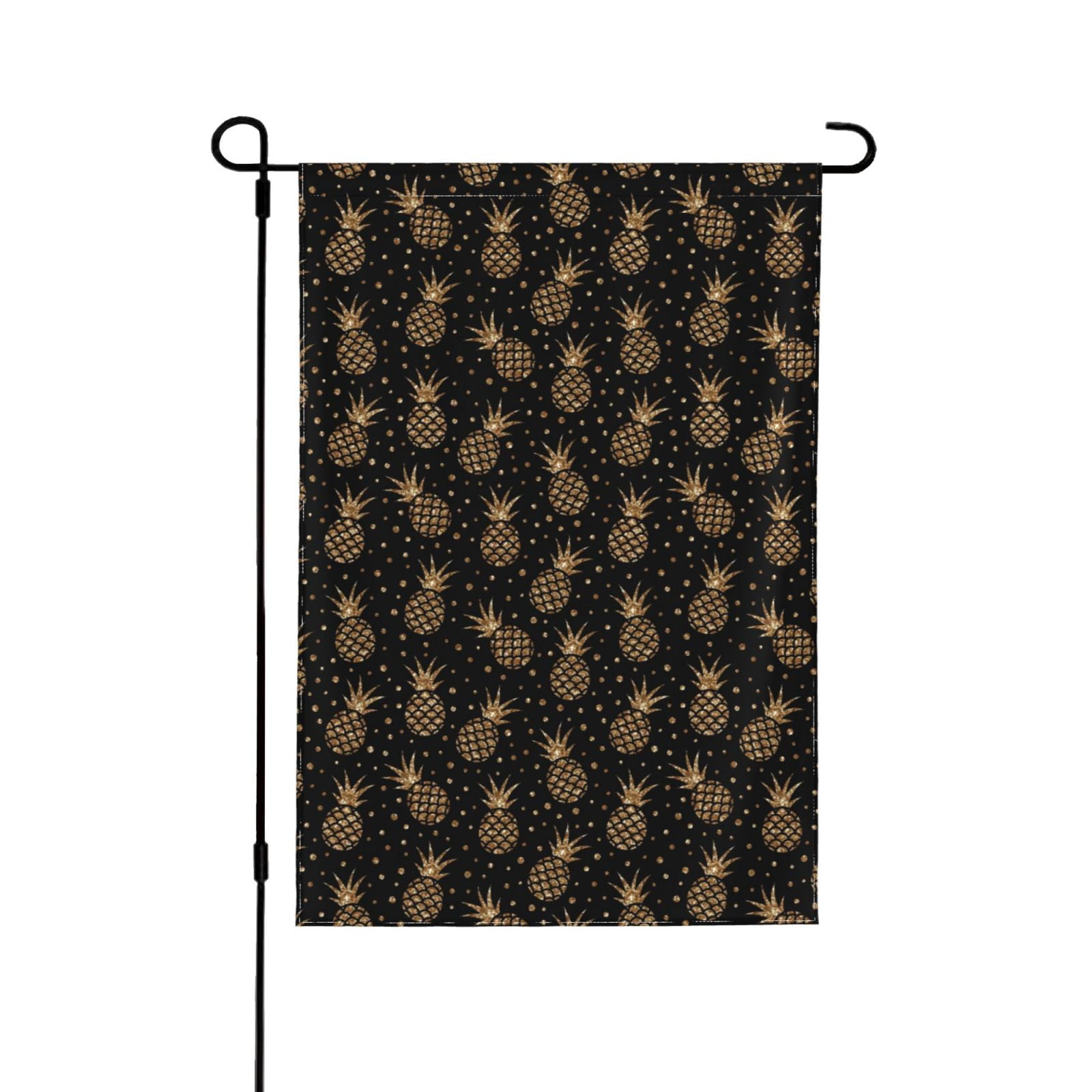 Easygdp Gold Glitter Pineapples Garden Flag Yard Flag Welcome Flag ...