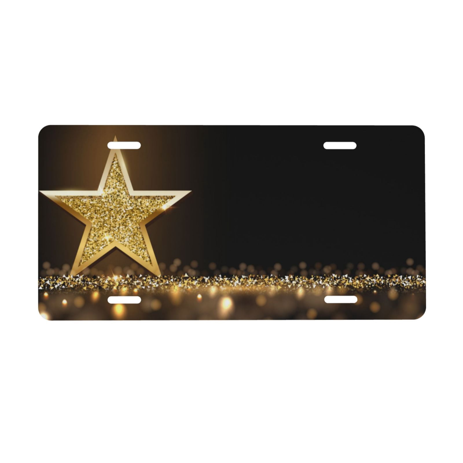 Easygdp Gold Glittering Stars License Plate Car Front License Plate Car ...