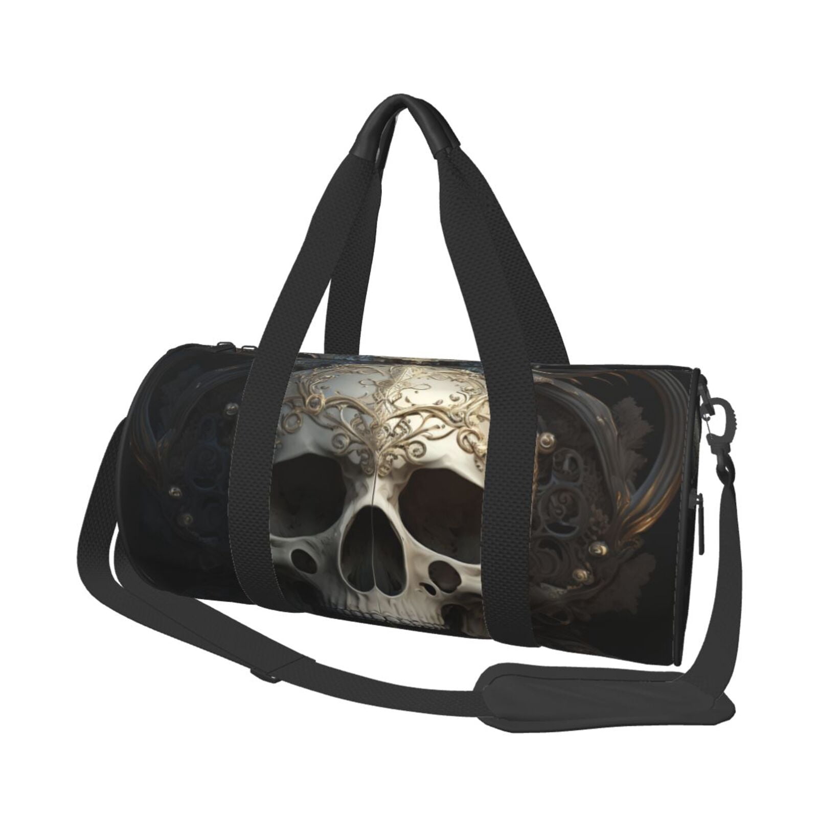 Easygdp Gold Pattern Skull Travel Duffle Bag,Carry on Bag Travel Bags ...