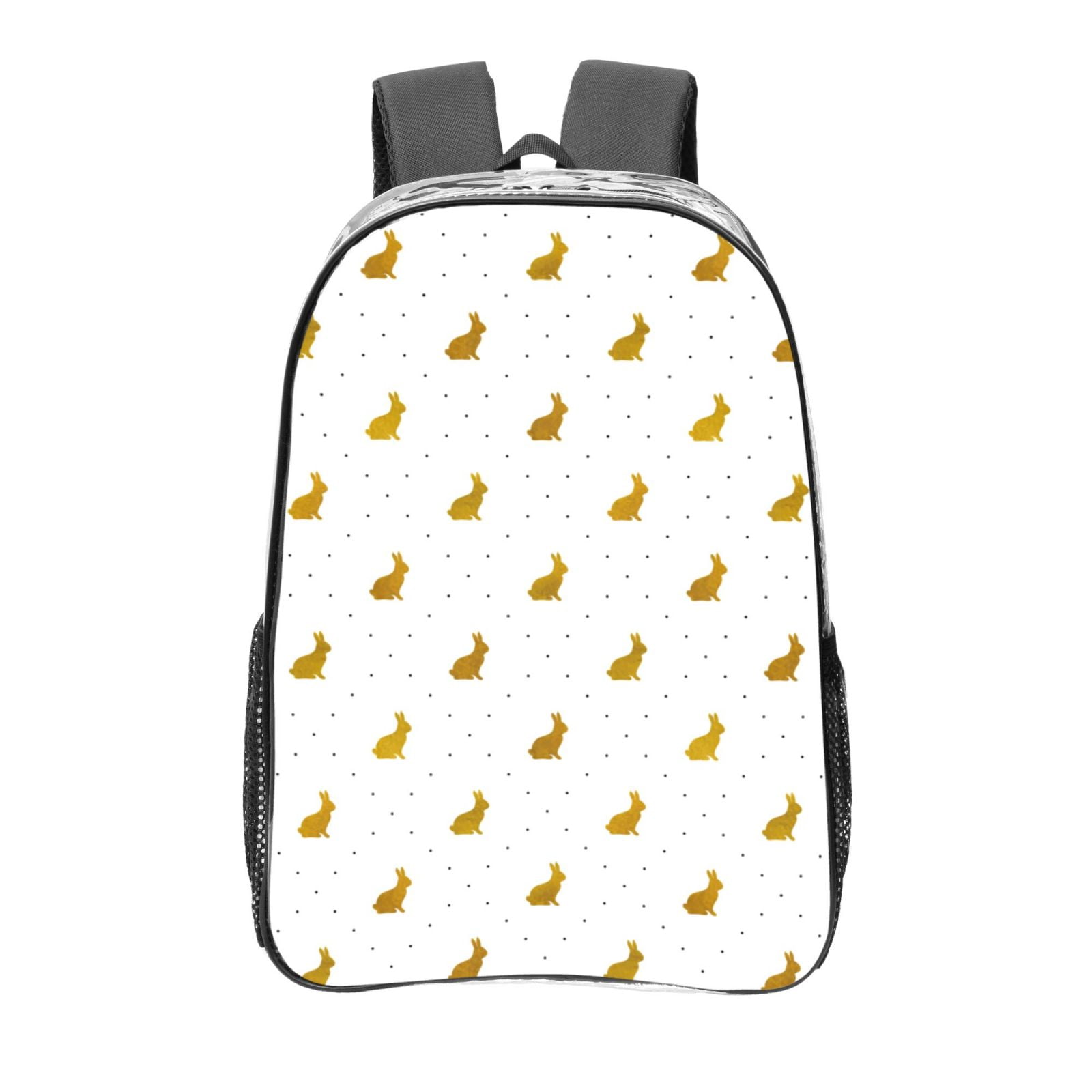 Easygdp Gold Rabbit Clear Backpack, Transparent Bookbag for School for ...