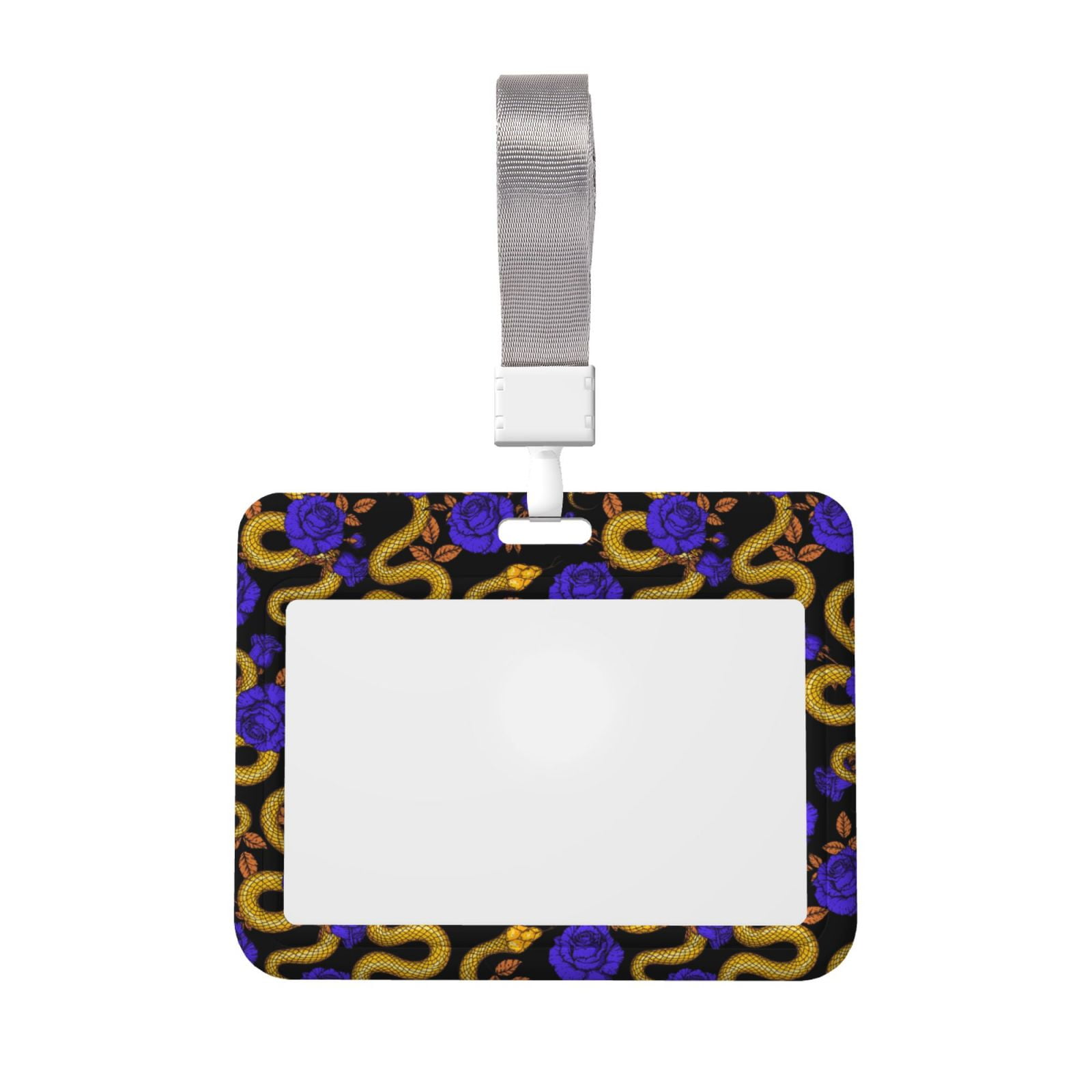 Easygdp Golden Snake And Purple Rose Card Badge Holder Work Badge ...