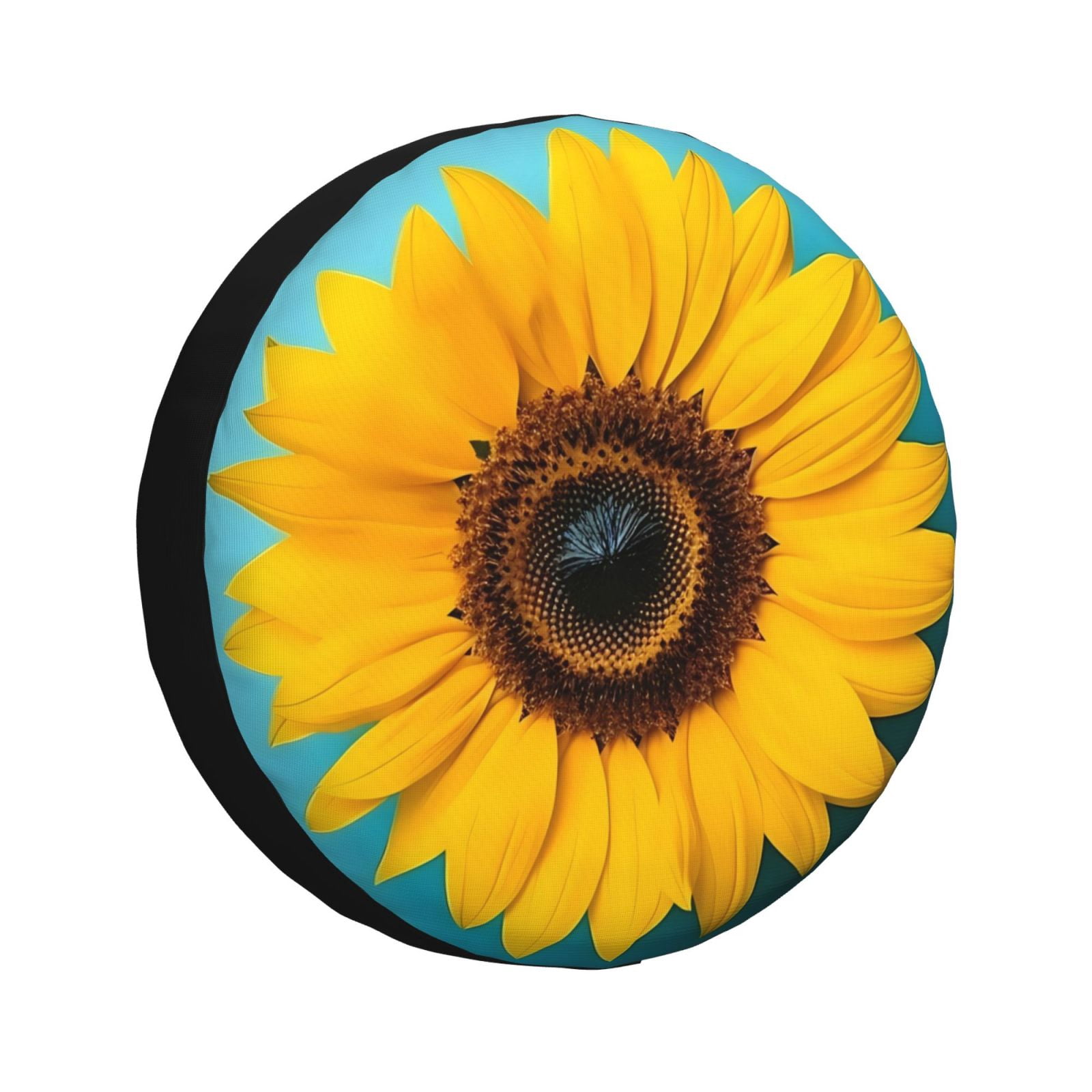 Easygdp Golden Sunflower in Blue Wheel Cover,Spare Tire Cover,4-17in ...