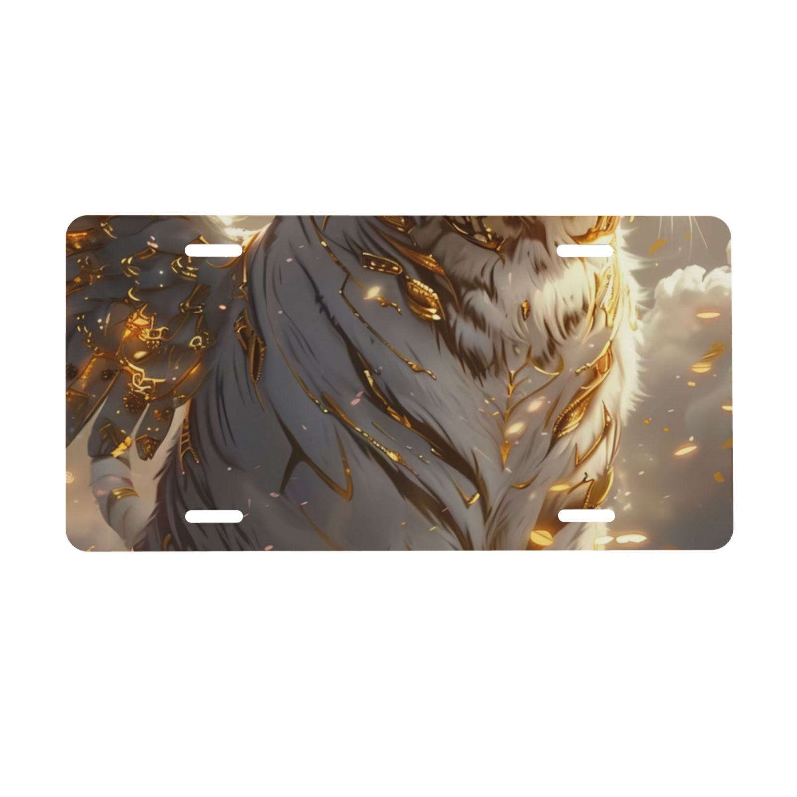 Easygdp Golden White Tiger License Plate Car Front License Plate Car ...