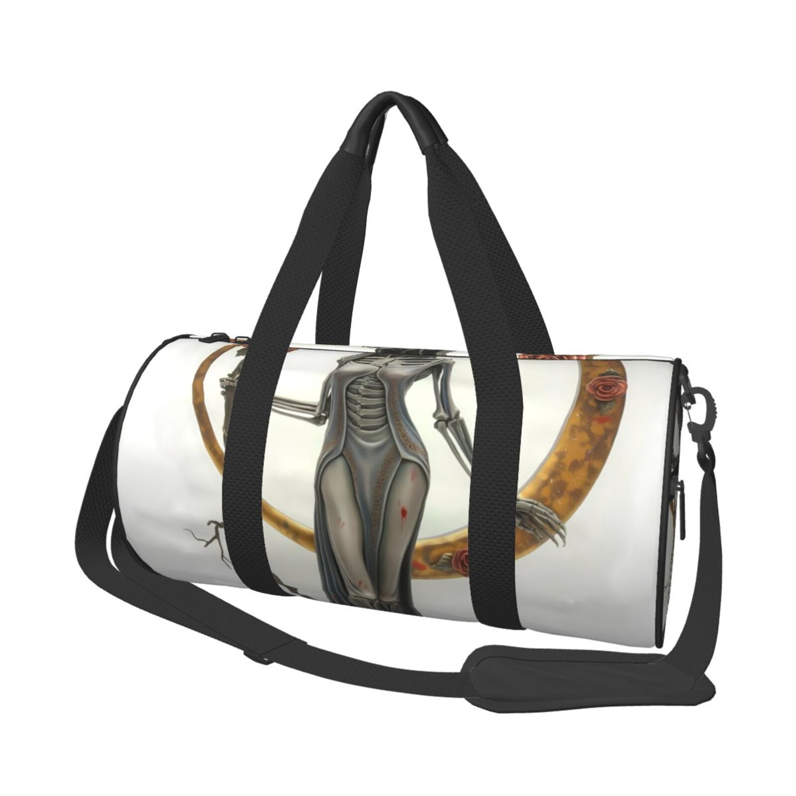 Easygdp Gothic Skeleton With Roses Travel Duffle Bag,Carry on Bag ...