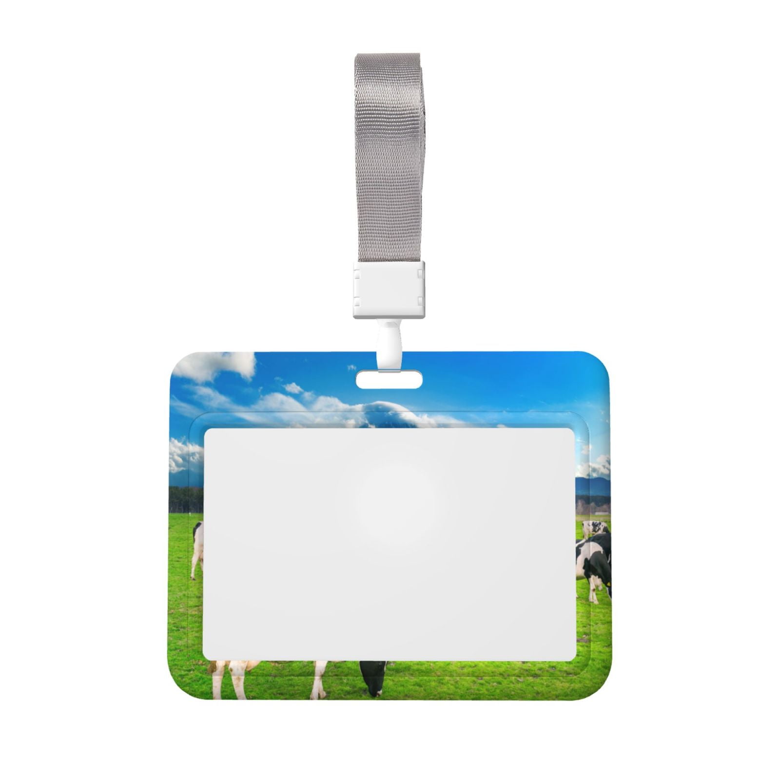 Easygdp Grazing Cows Mountain View Card Badge Holder Work Badge Sleeve ...