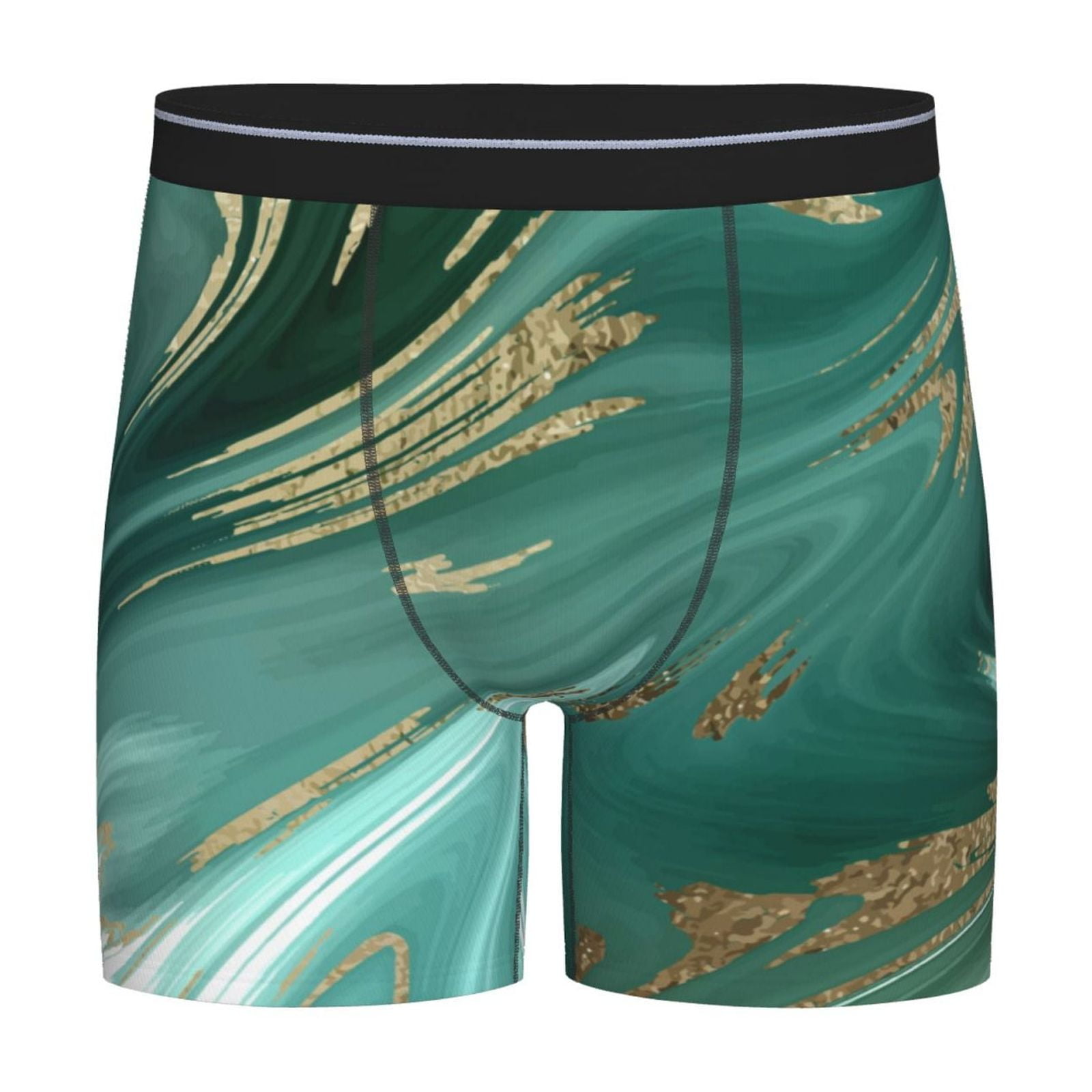 Easygdp Green And Gold Marble Men's Boxer Briefs Men’s Underwear Boxer ...