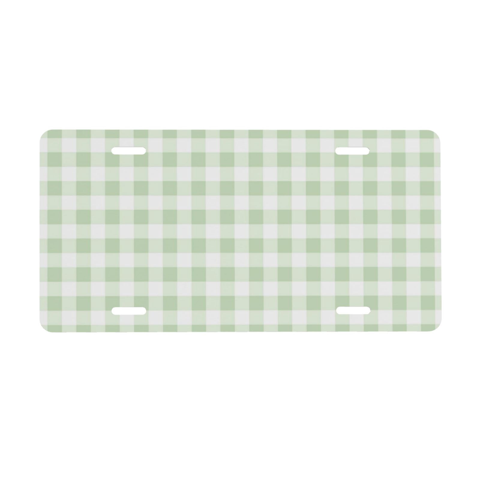 Easygdp Green Checkboard License Plate Car Front License Plate Car ...