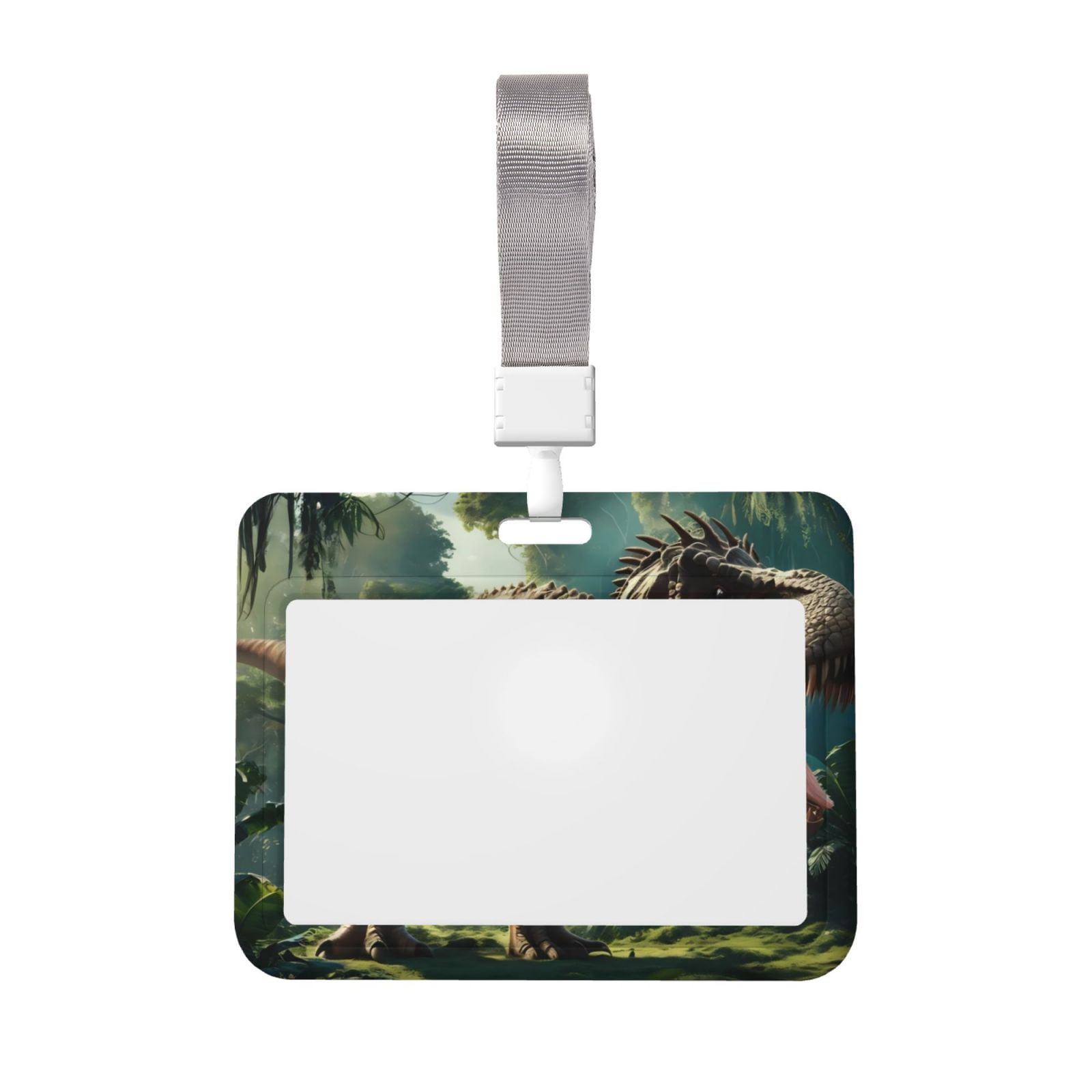 Easygdp Green Forest Dinosaur Card Badge Holder Work Badge Sleeve for ...