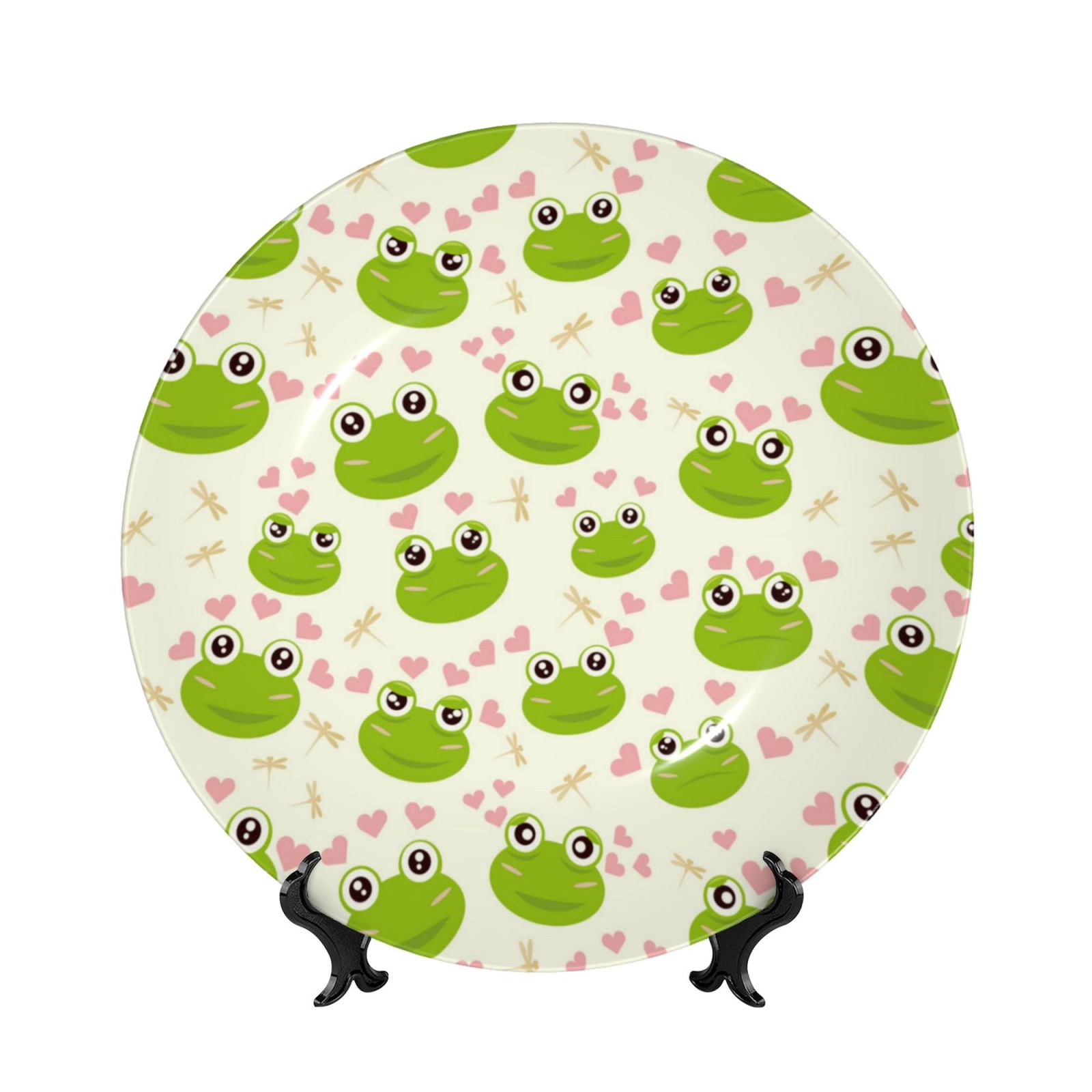 Easygdp Green Frog Bone China Decorative Plate Ceramic Dinner Plates ...