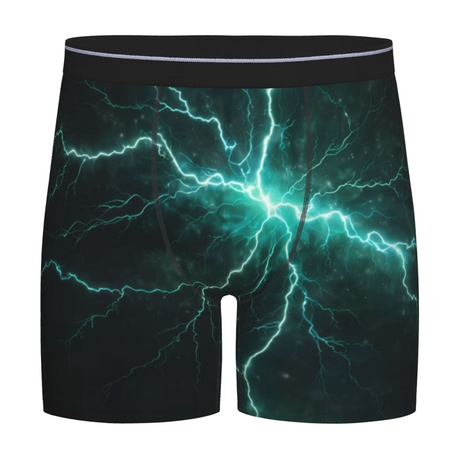 Easygdp Green Lightning Flash Men's Boxer Briefs Men’s Underwear Boxer ...