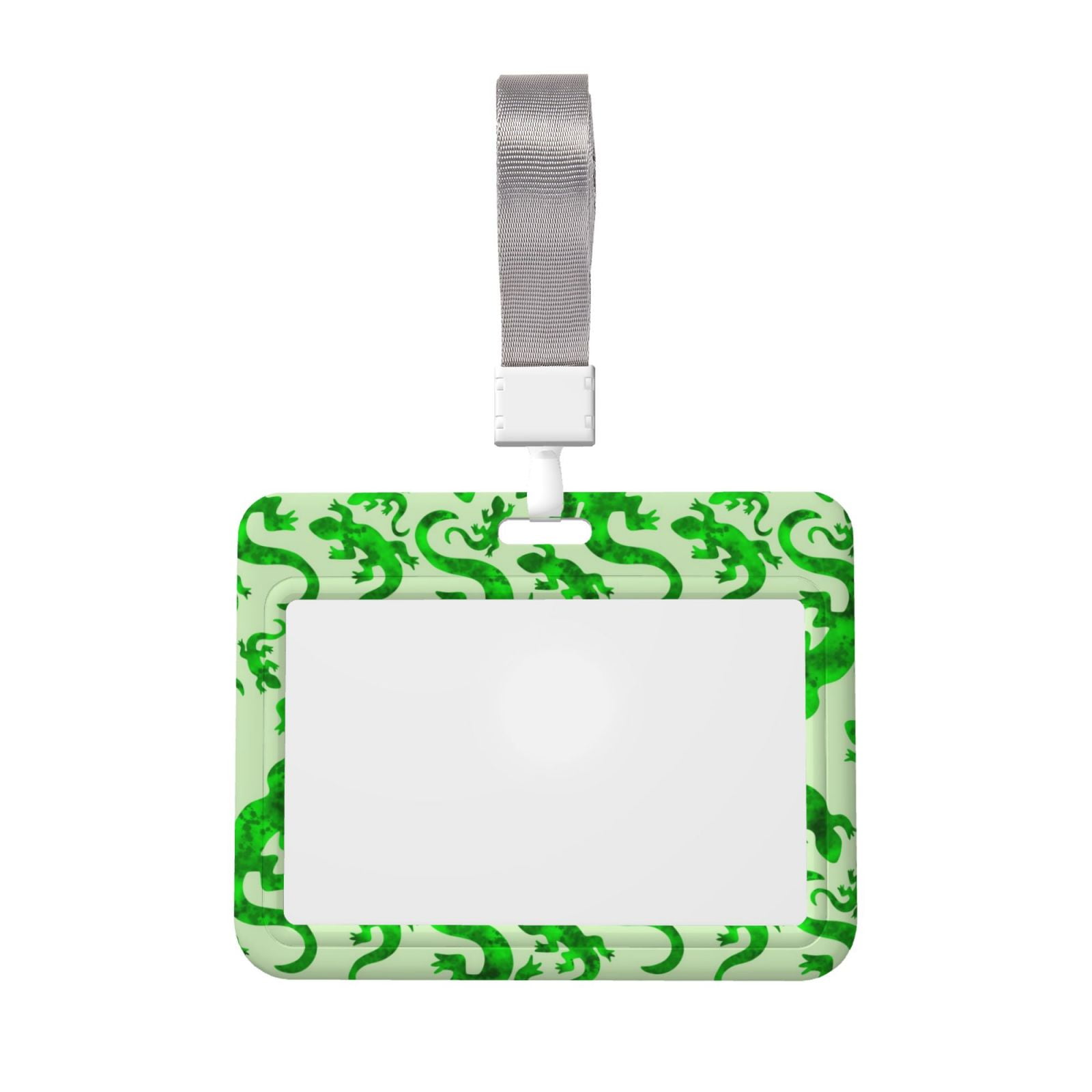 Easygdp Green Lizard Card Badge Holder Work Badge Sleeve for Office ...