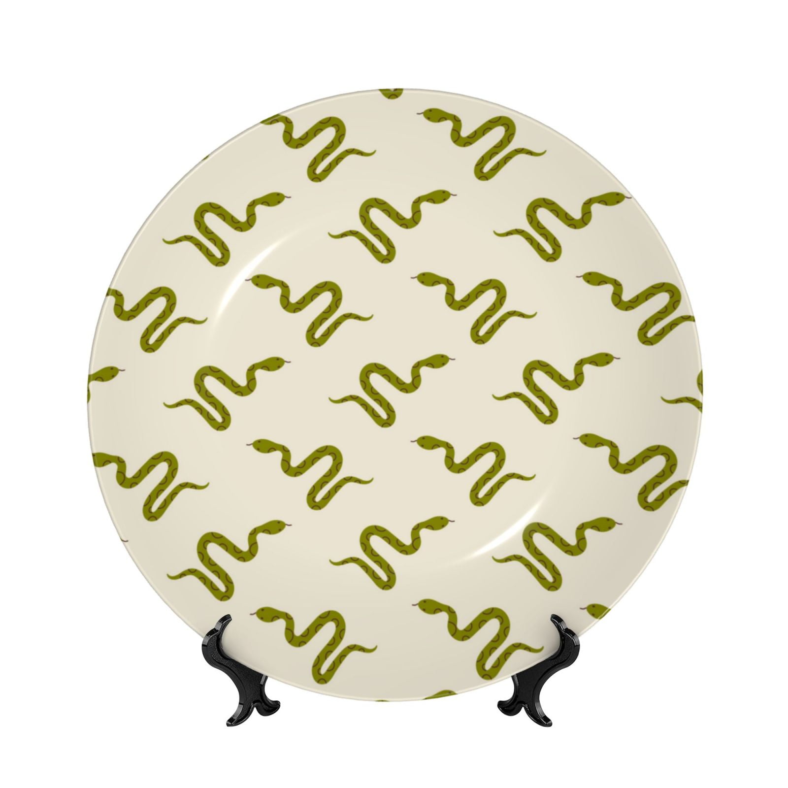 Easygdp Green Snake Bone China Decorative Plate Ceramic Dinner Plates ...