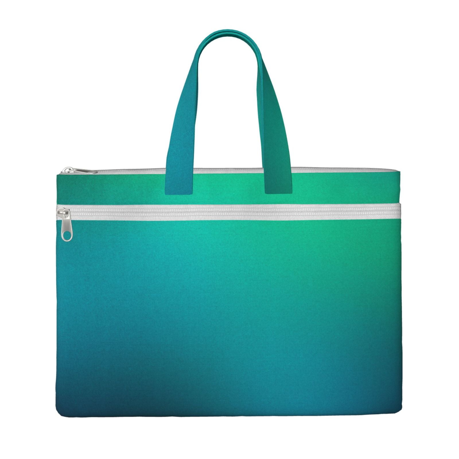 Easygdp Green Turquoise Teal Canvas Document Bag File Bag Handle ...