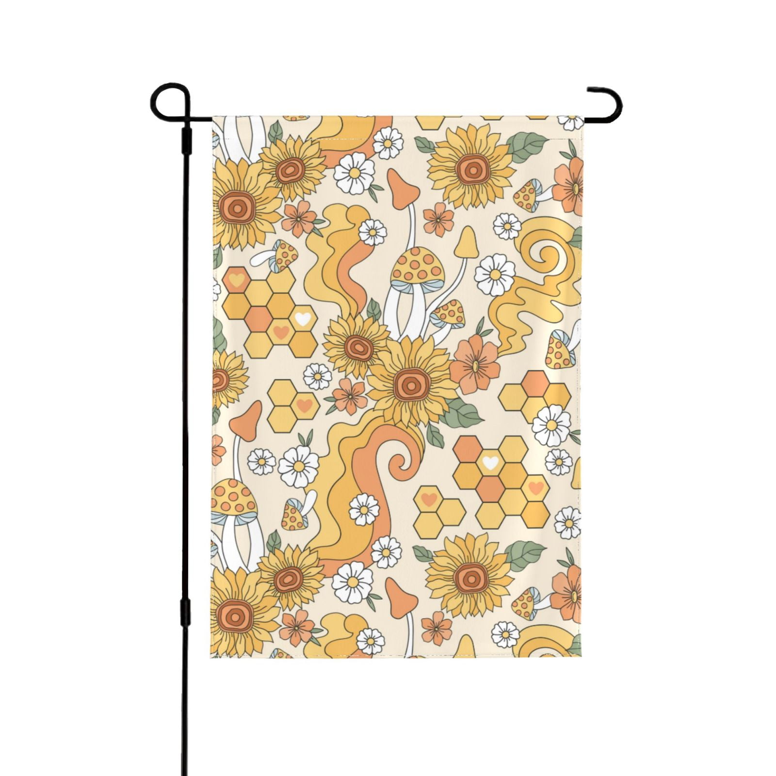 Easygdp Groovy Hippie Flower Mushrooms Garden Flag Yard Flag Welcome ...