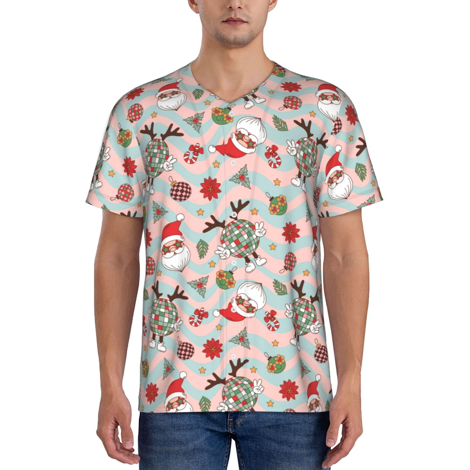 Easygdp Groovy Retro Santa Mens T-Shirts Baseball Vintage Fashionable ...