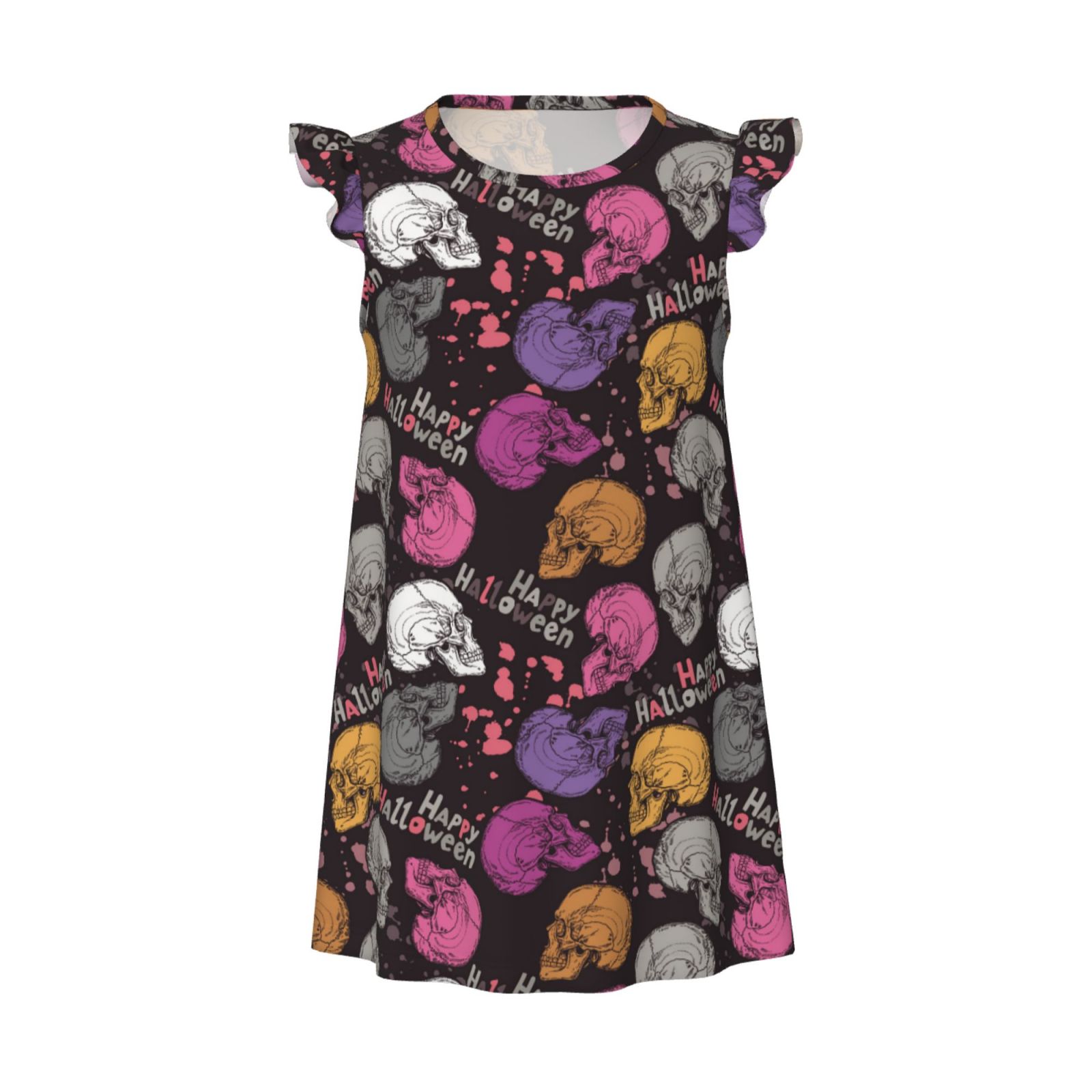 Easygdp Halloween Skeleton Girls Pajamas Dress, Princess Nightgown for ...