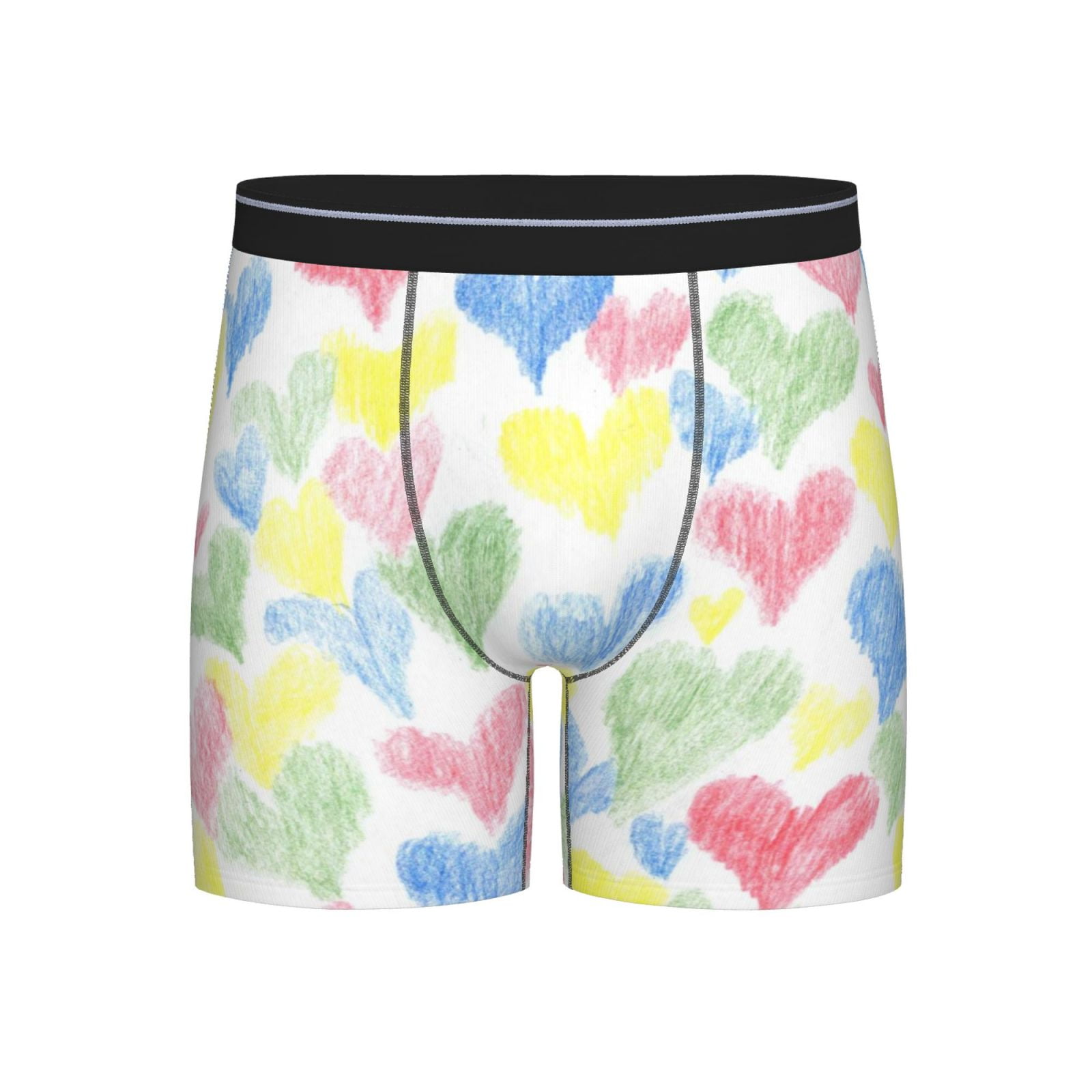 Easygdp Hand Drawn Colored Hearts Men's Boxer Briefs Men’s Underwear ...