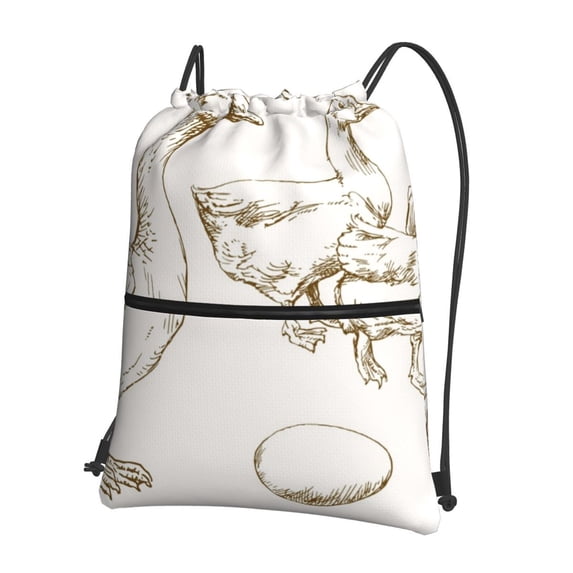 Easygdp Hand Drawn Goose Drawstring Backpack Gym Bag,Sport Gym Sackpack ...