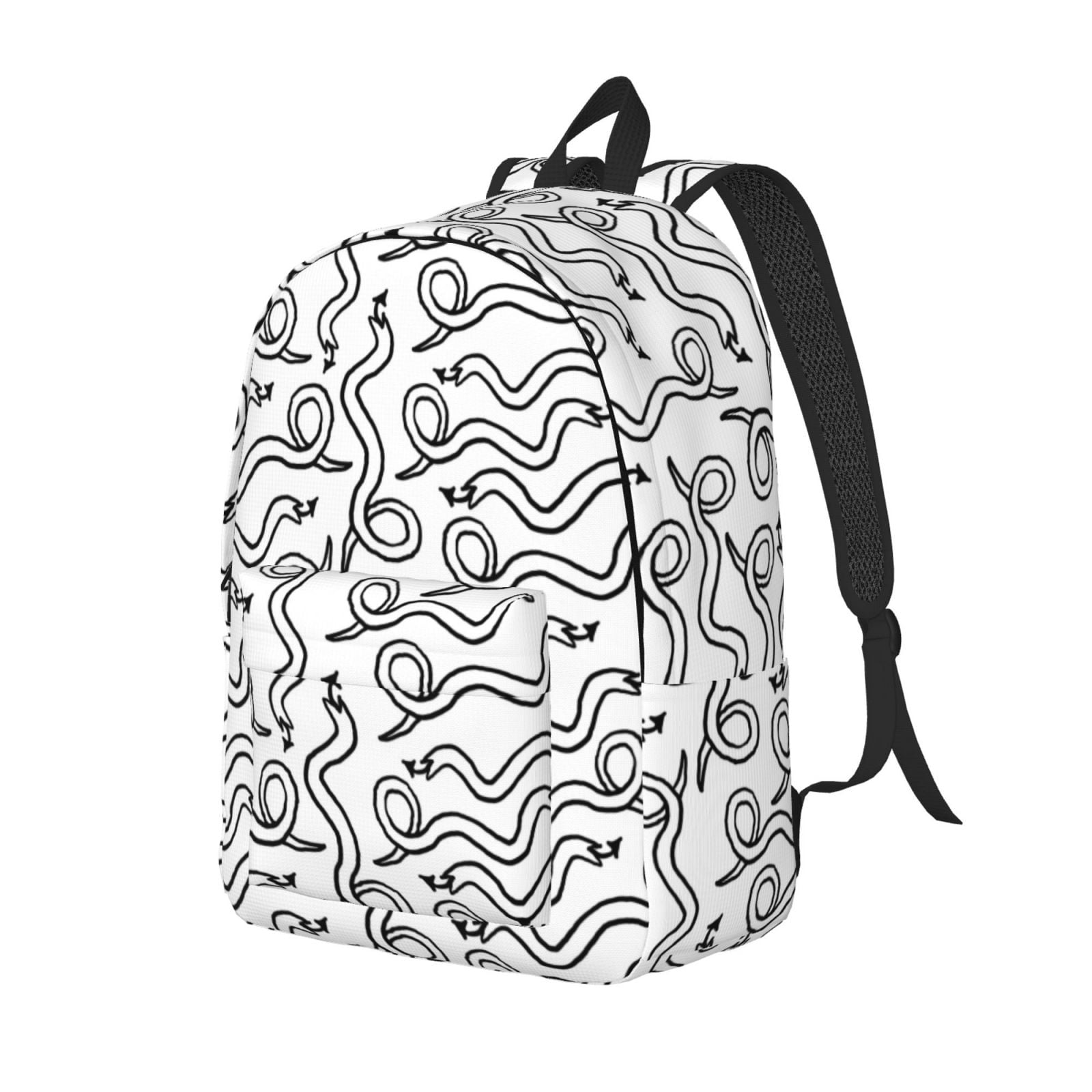 Easygdp Hand Drawn Snake Durable Canvas Laptop Backpack,Water-Resistant ...