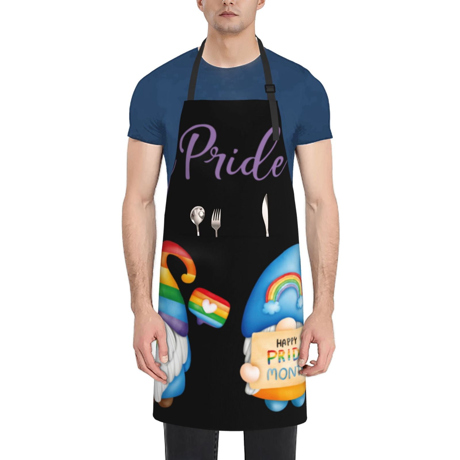 Easygdp Happy Pride Month Gnome Waterproof Apron with Pockets ...