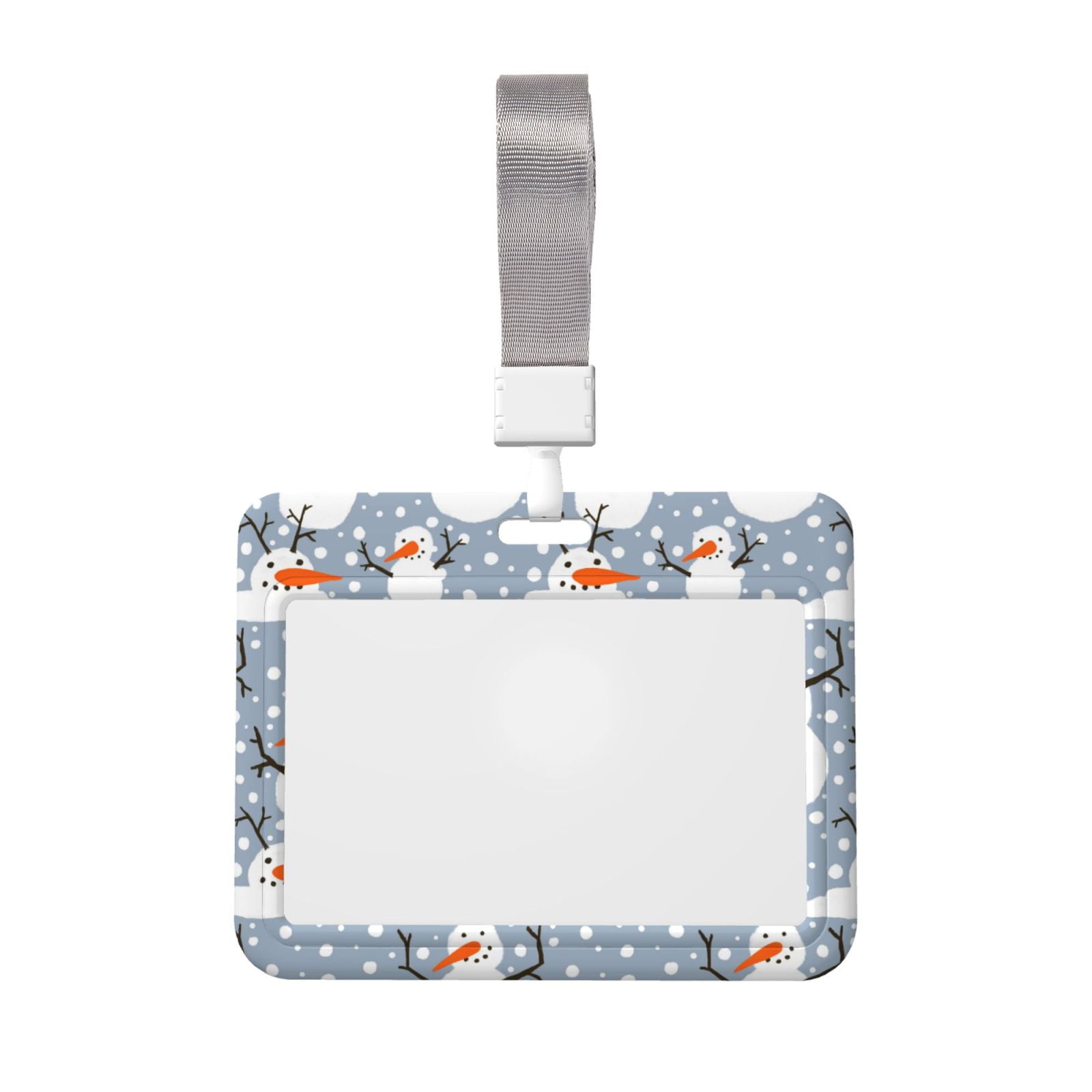 Easygdp Happy Snowmen Snowfall Card Badge Holder Work Badge Sleeve for ...