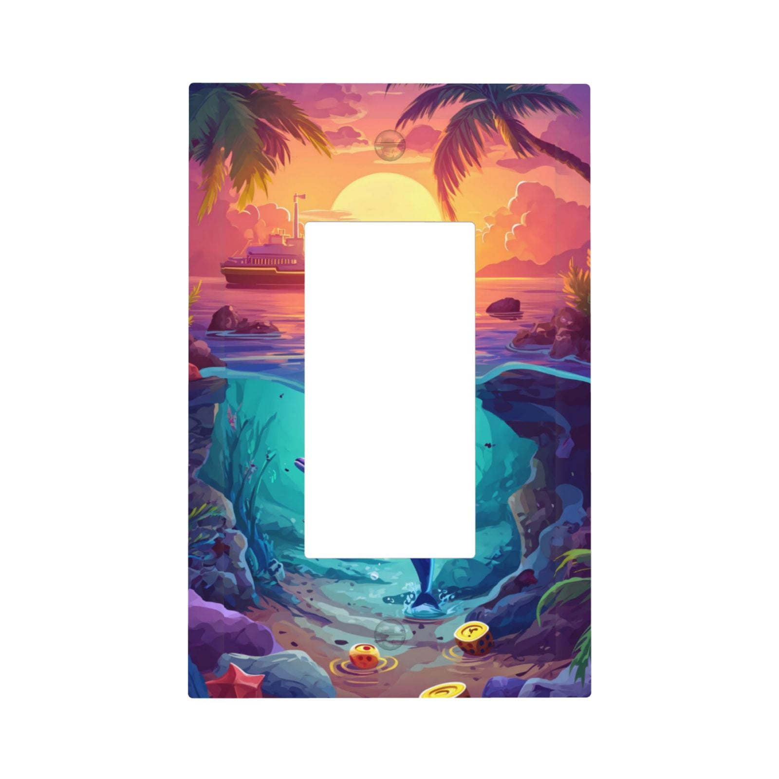 Easygdp Hawaiian Island Dolphin Decorator Light Switch or Receptacle ...