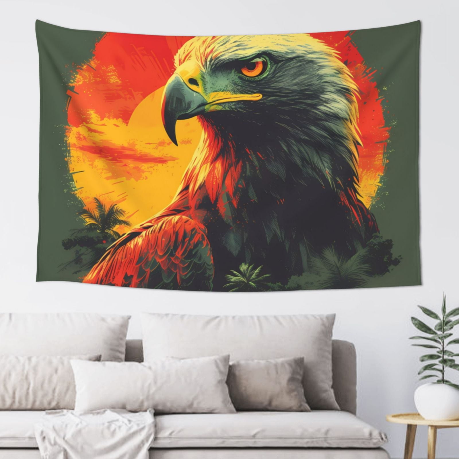 Easygdp Hawaiian Style Bald Eagle Tapestry Wall Hanging, Wall ...